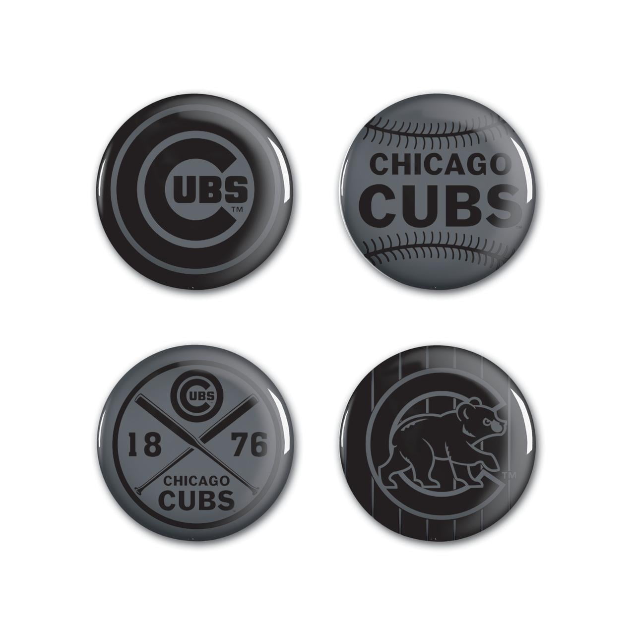 MLB Chicago Cubs Black Tonal 4 Pack 1.25" Buttons - Walmart.com