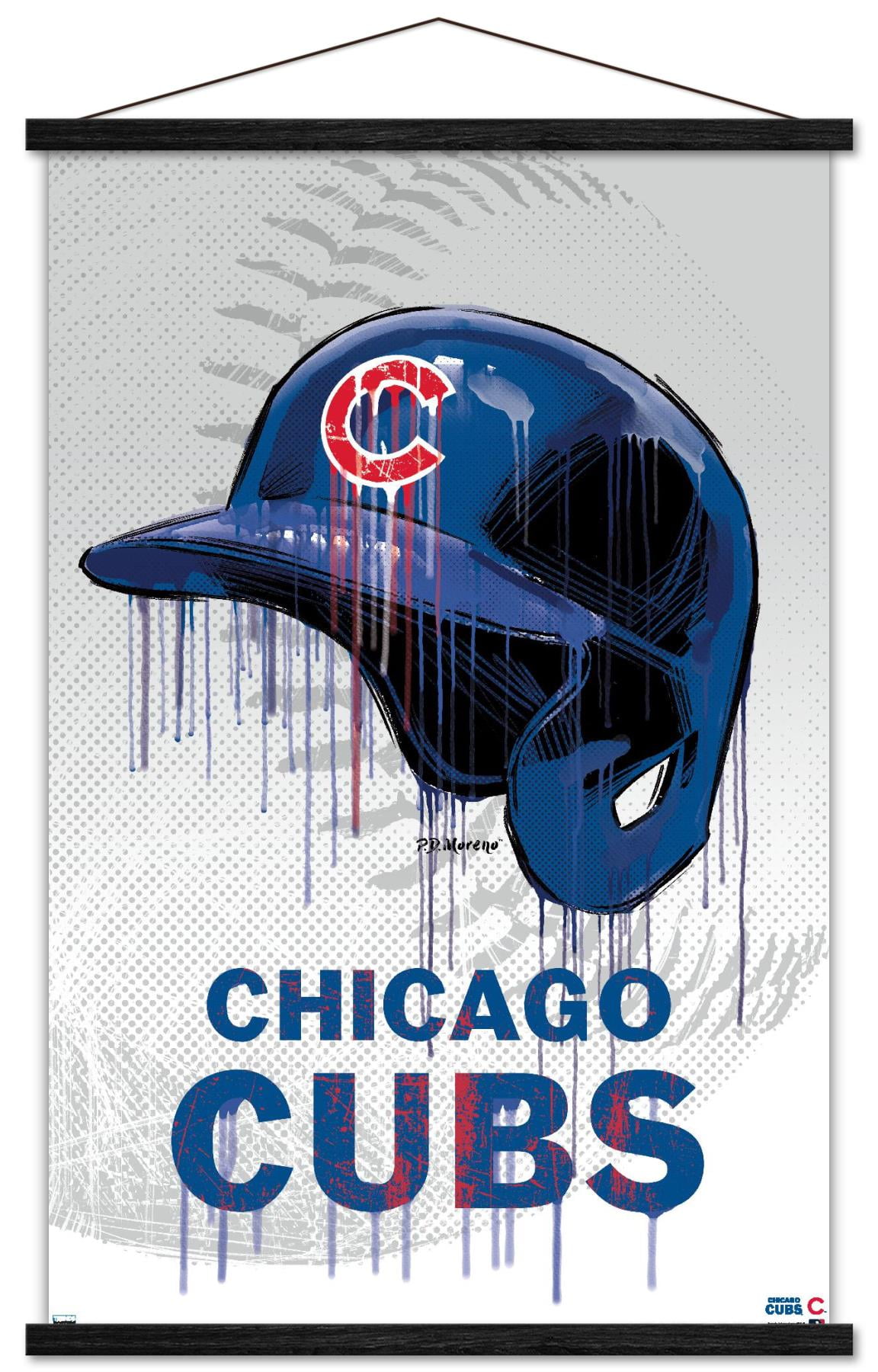 MLB Chicago Cubs - Drip Helmet 20 Wall Poster with Magnetic Frame, 22. ...