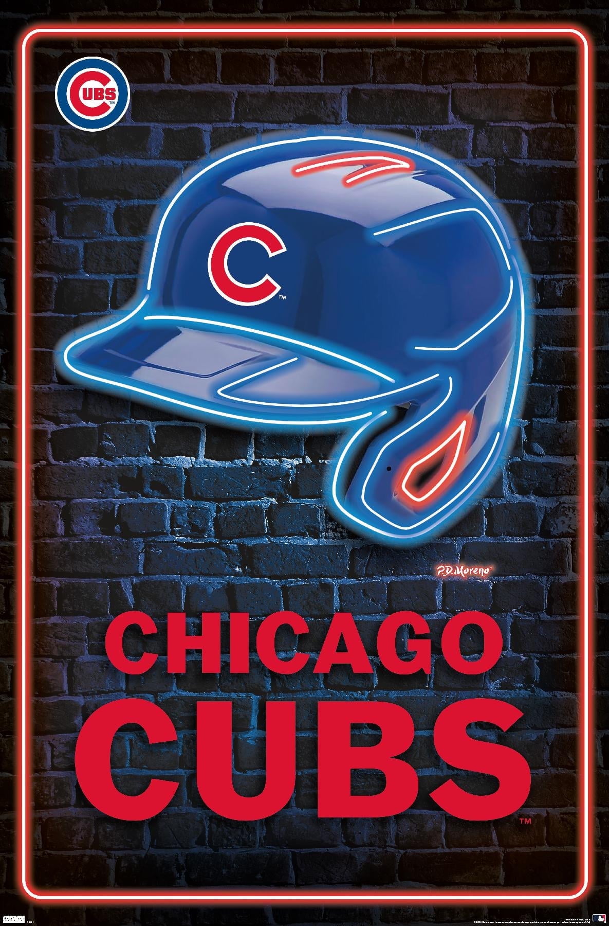 MLB Chicago Cubs - Neon Helmet 23 Wall Poster, 22.375" x 34" - Walmart.com