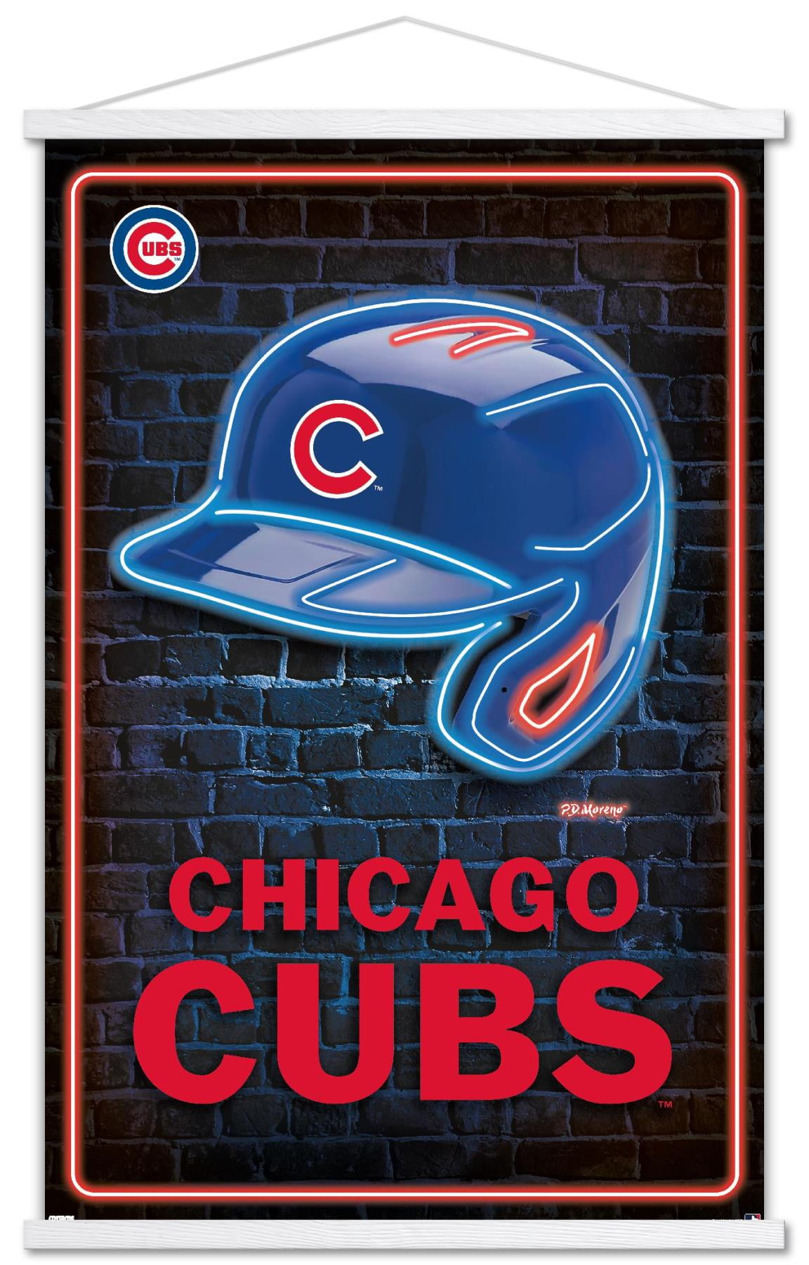 MLB Chicago Cubs - Neon Helmet 23 Wall Poster with Magnetic Frame, 22. ...