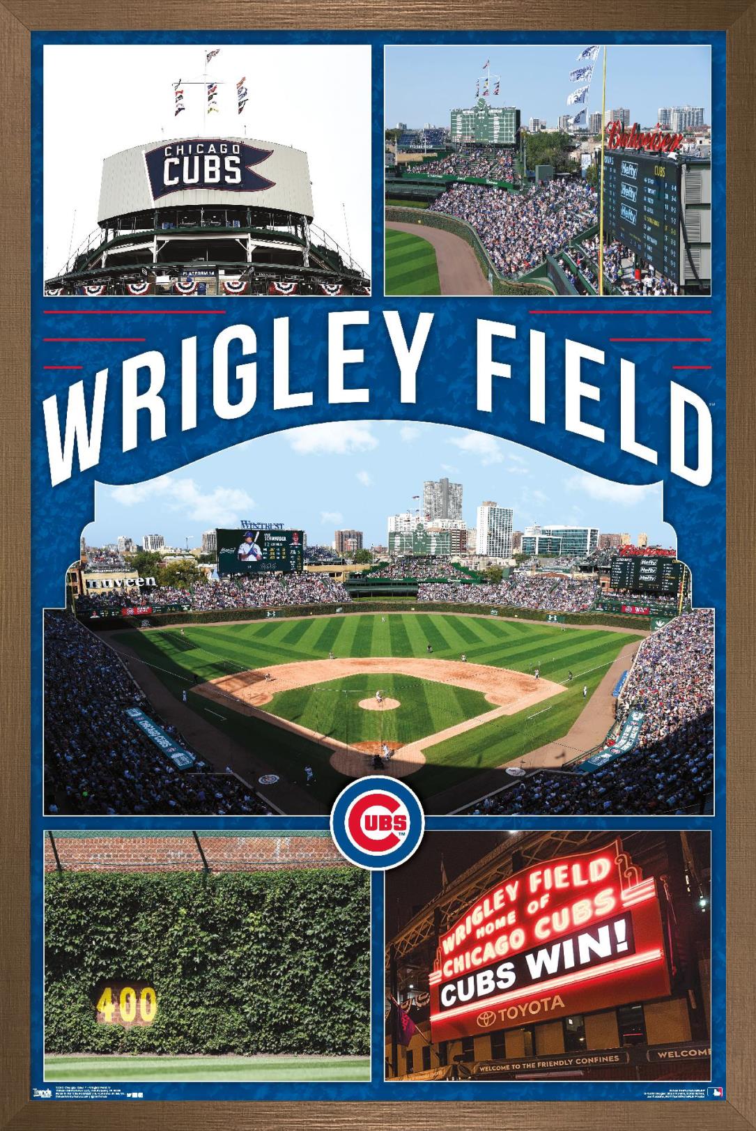 MLB Chicago Cubs - Wrigley Field 17 Wall Poster, 22.375" x 34", Framed ...