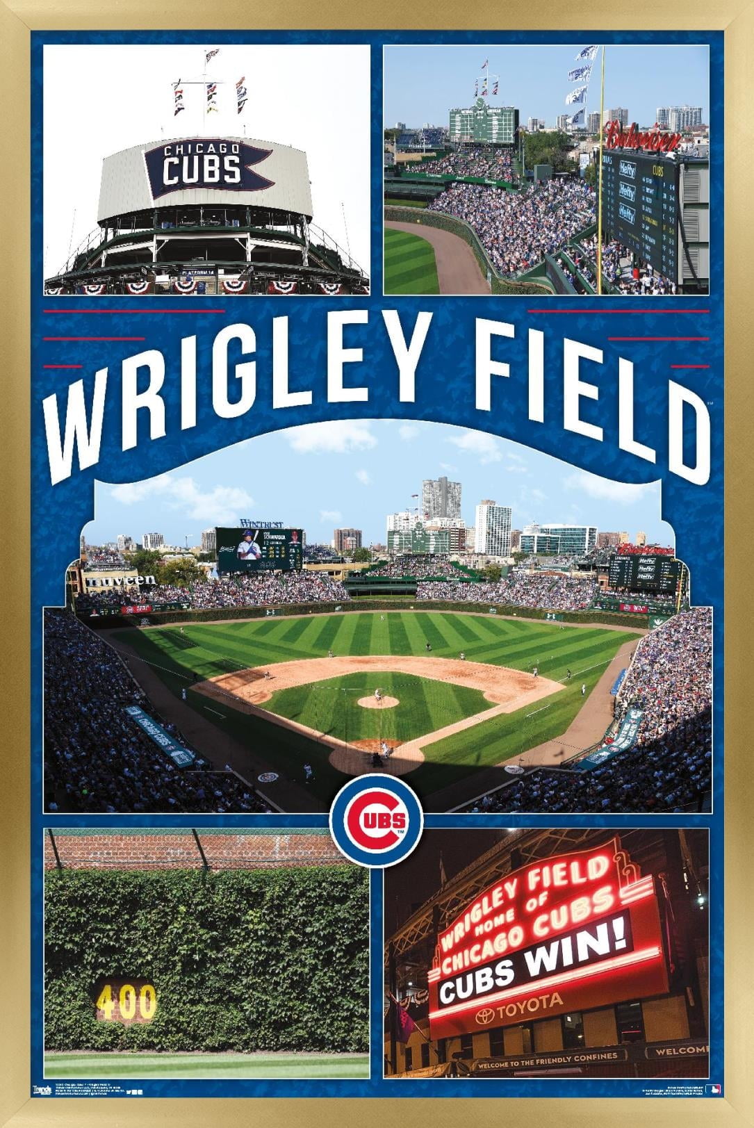 MLB Chicago Cubs - Wrigley Field 17 Wall Poster, 22.375" x 34", Framed ...
