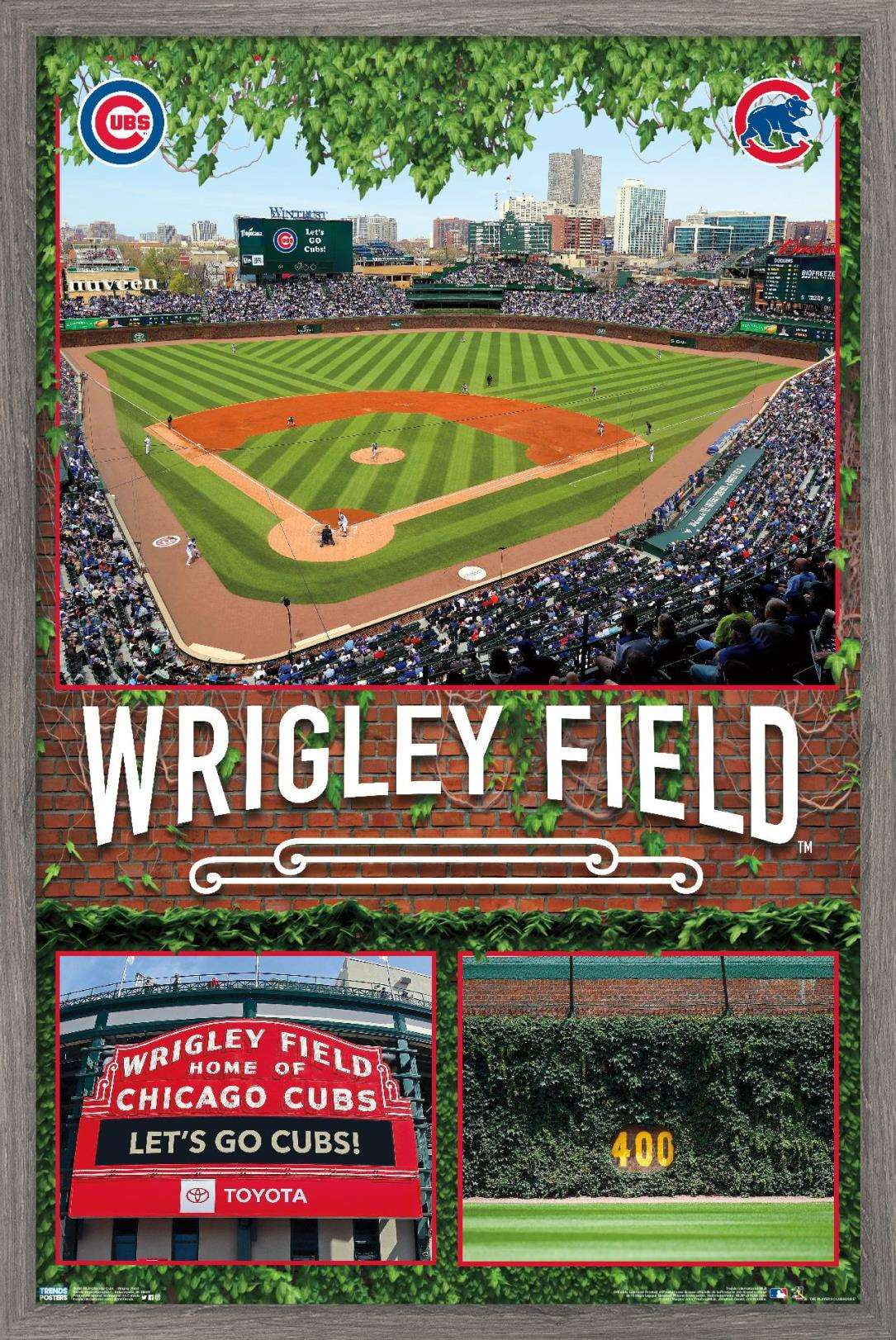 MLB Chicago Cubs - Wrigley Field 19 Wall Poster, 22.375" x 34", Framed ...