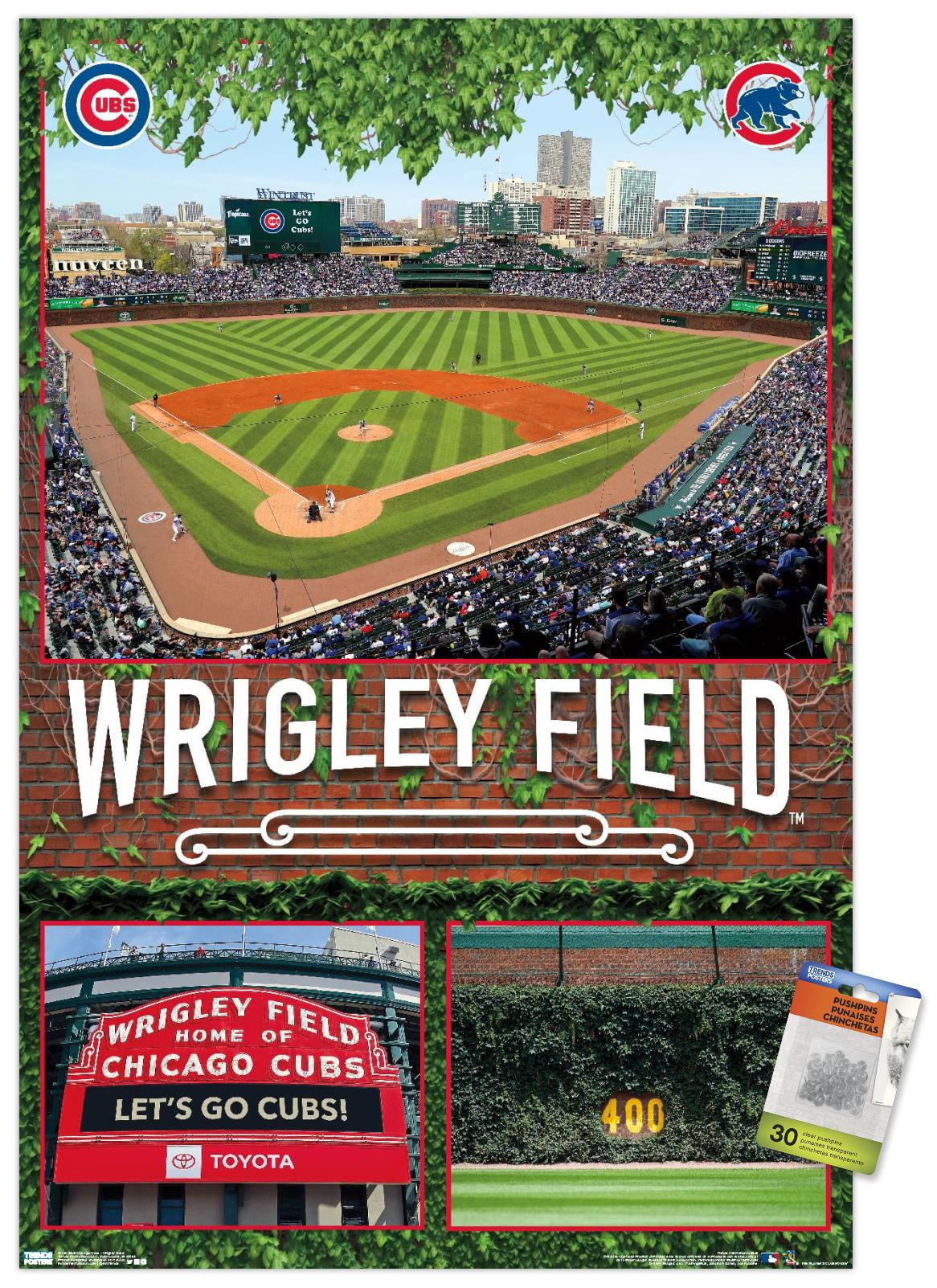 MLB Chicago Cubs - Wrigley Field 19 Wall Poster with Push Pins, 22.375 ...