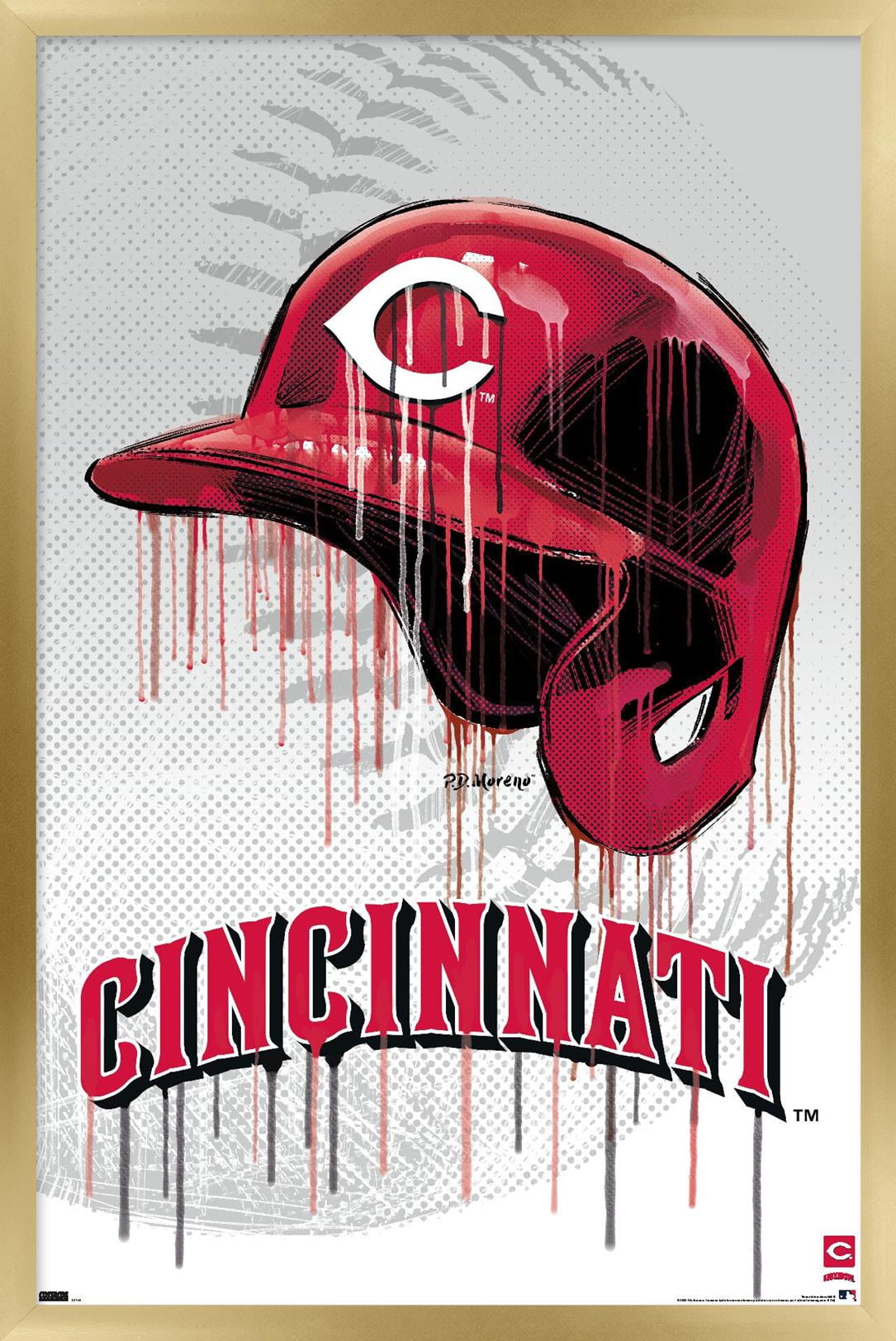 MLB Cincinnati Reds - Drip Helmet 22 Wall Poster, 14.725" x 22.375 ...