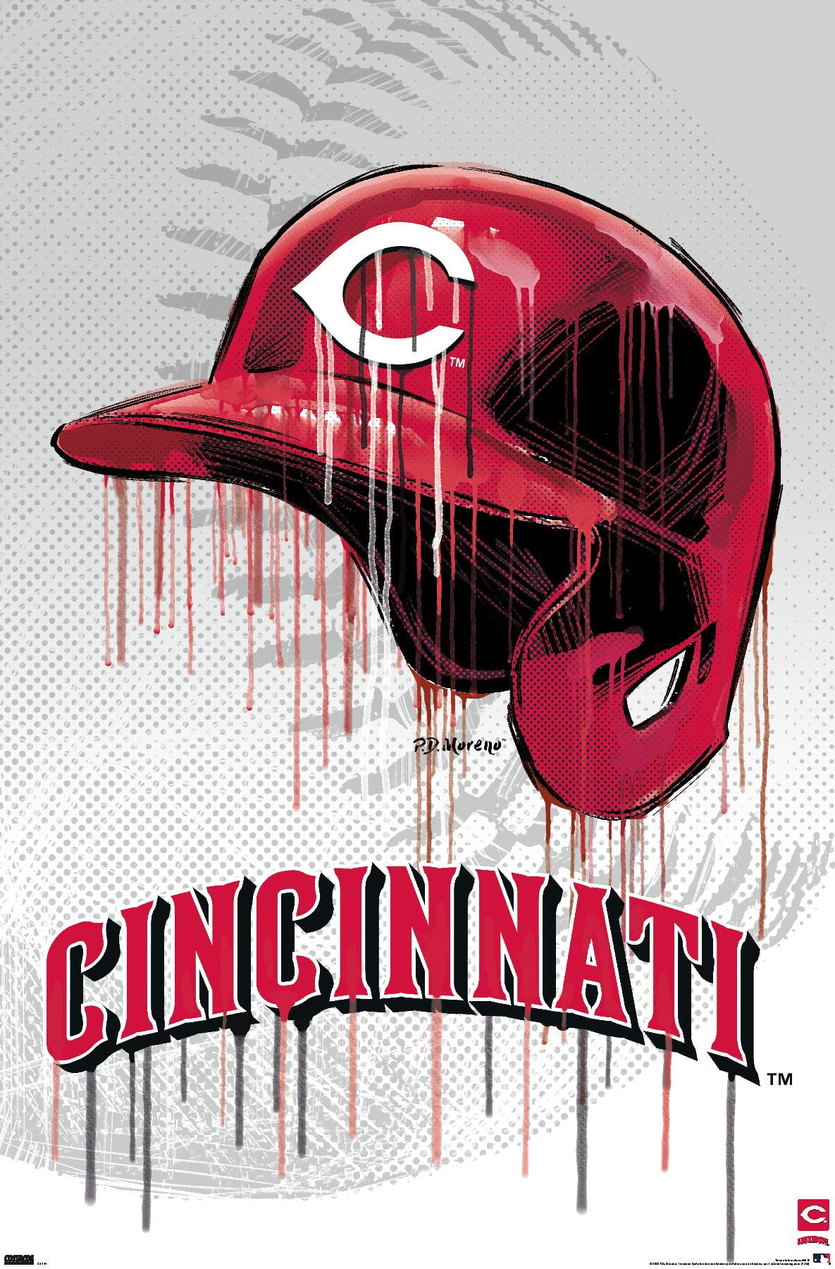 MLB Cincinnati Reds - Drip Helmet 22 Wall Poster, 14.725" x 22.375 ...