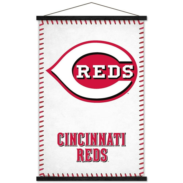 MLB Cincinnati Reds - Logo 17 Wall Poster with Wooden Magnetic Frame ...