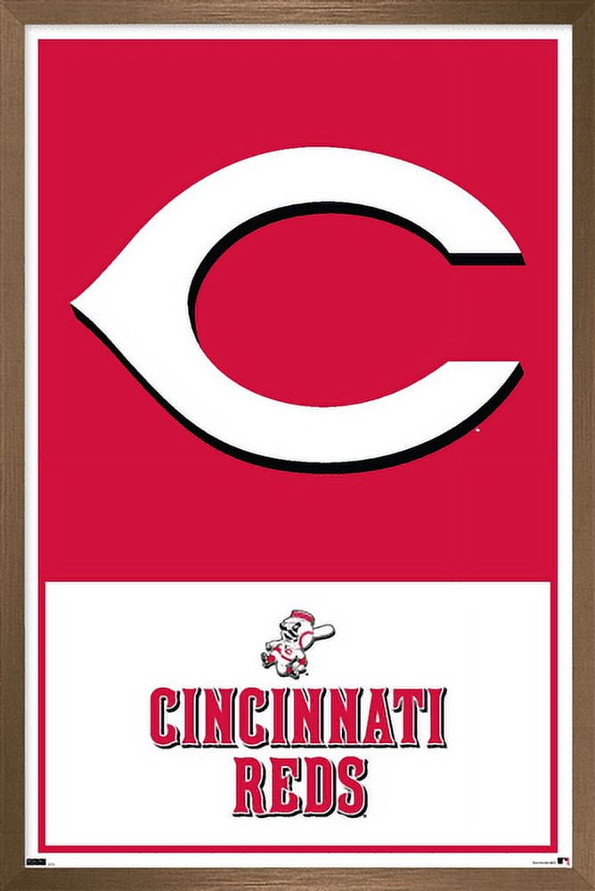 MLB Cincinnati Reds - Logo 22 Wall Poster, 14.725" x 22.375" Framed ...
