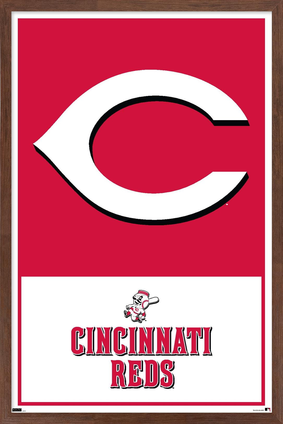 MLB Cincinnati Reds - Logo 22 Wall Poster, 14.725" x 22.375" Framed ...