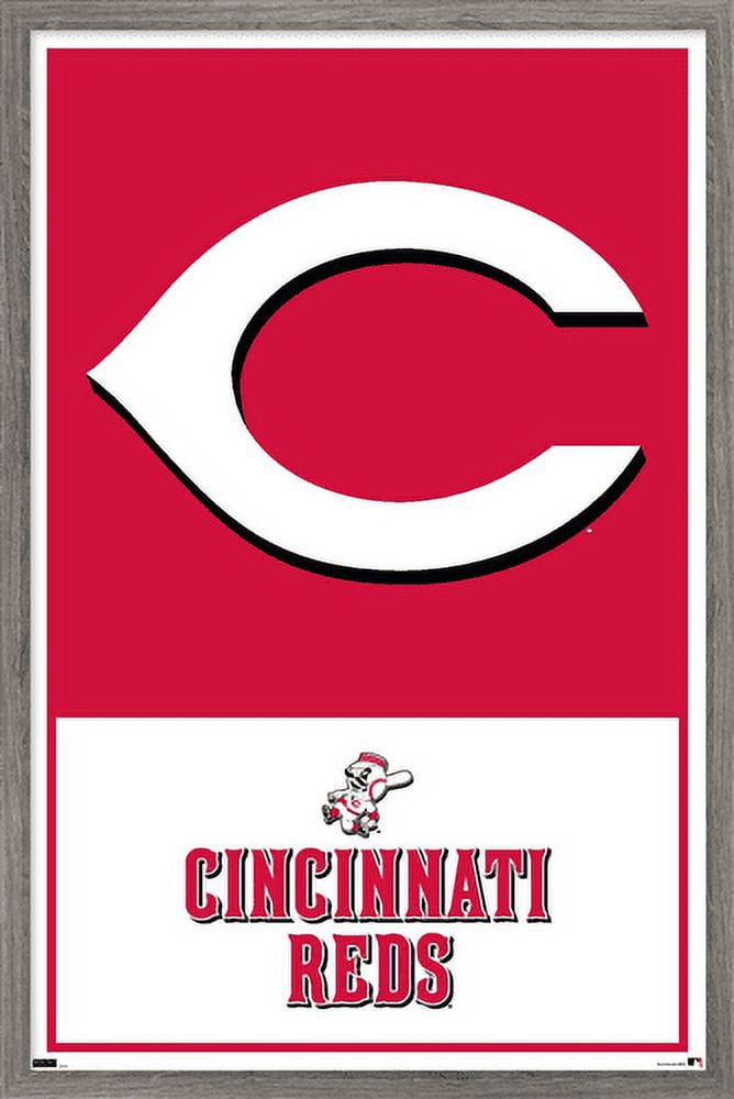 MLB Cincinnati Reds - Logo 22 Wall Poster, 14.725" x 22.375" Framed ...