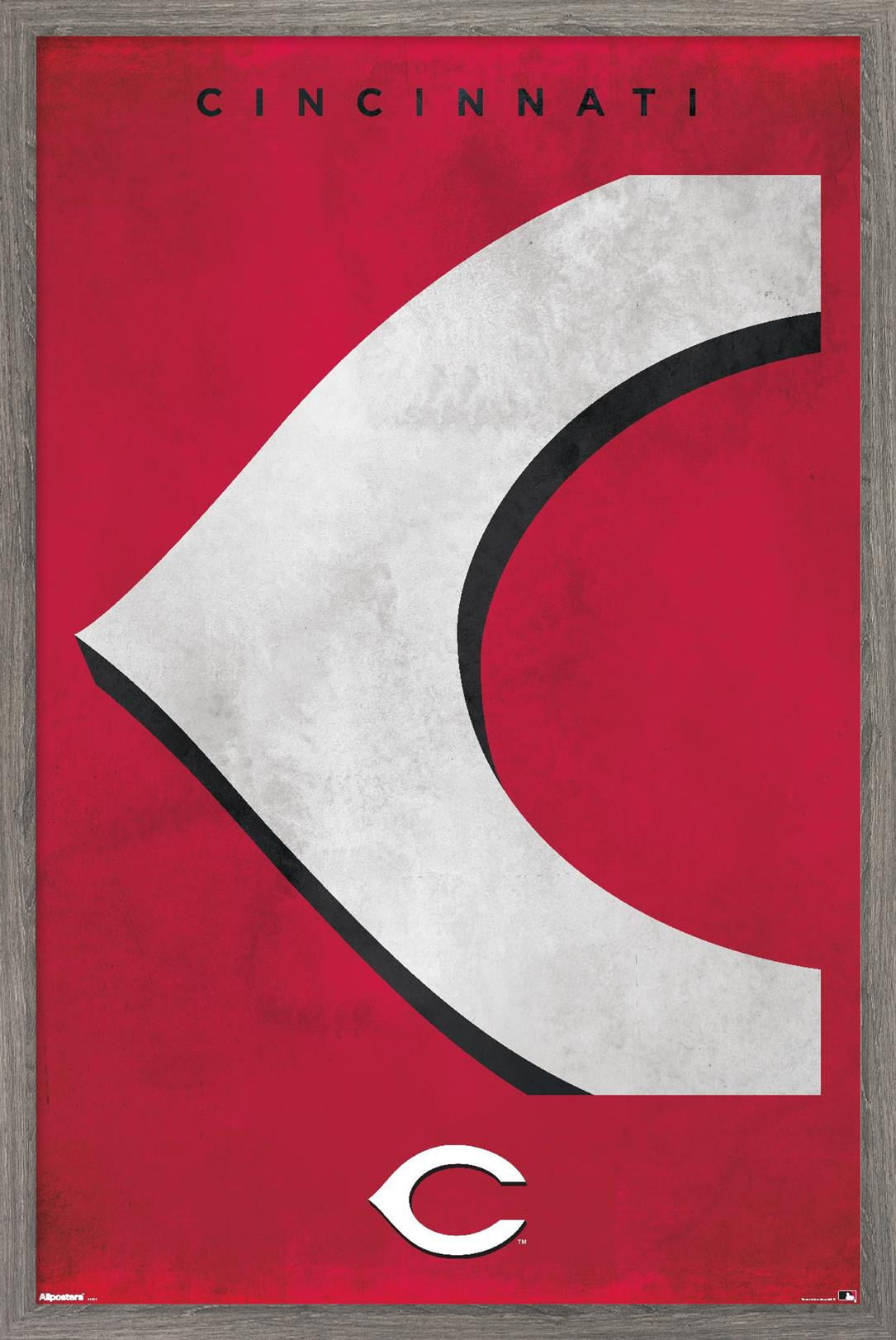 MLB Cincinnati Reds - Logo 25 Wall Poster, 14.725" x 22.375" Framed ...