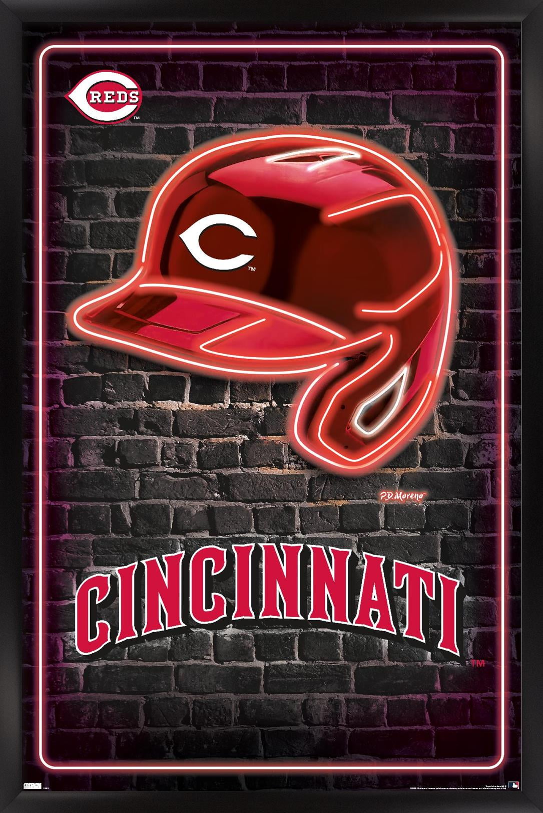 MLB Cincinnati Reds - Neon Helmet 23 Wall Poster, 14.725" x 22.375" Framed - Walmart.com