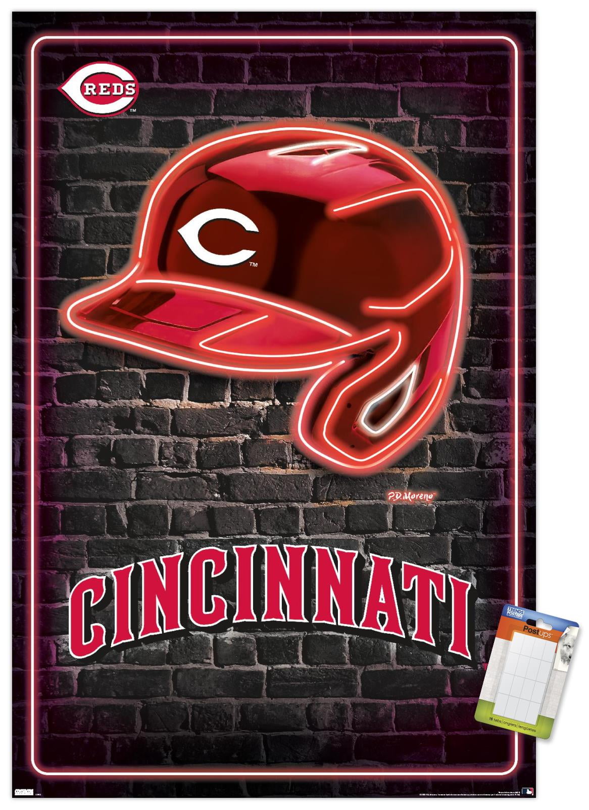 MLB Cincinnati Reds - Neon Helmet 23 Wall Poster, 14.725" x 22.375 ...