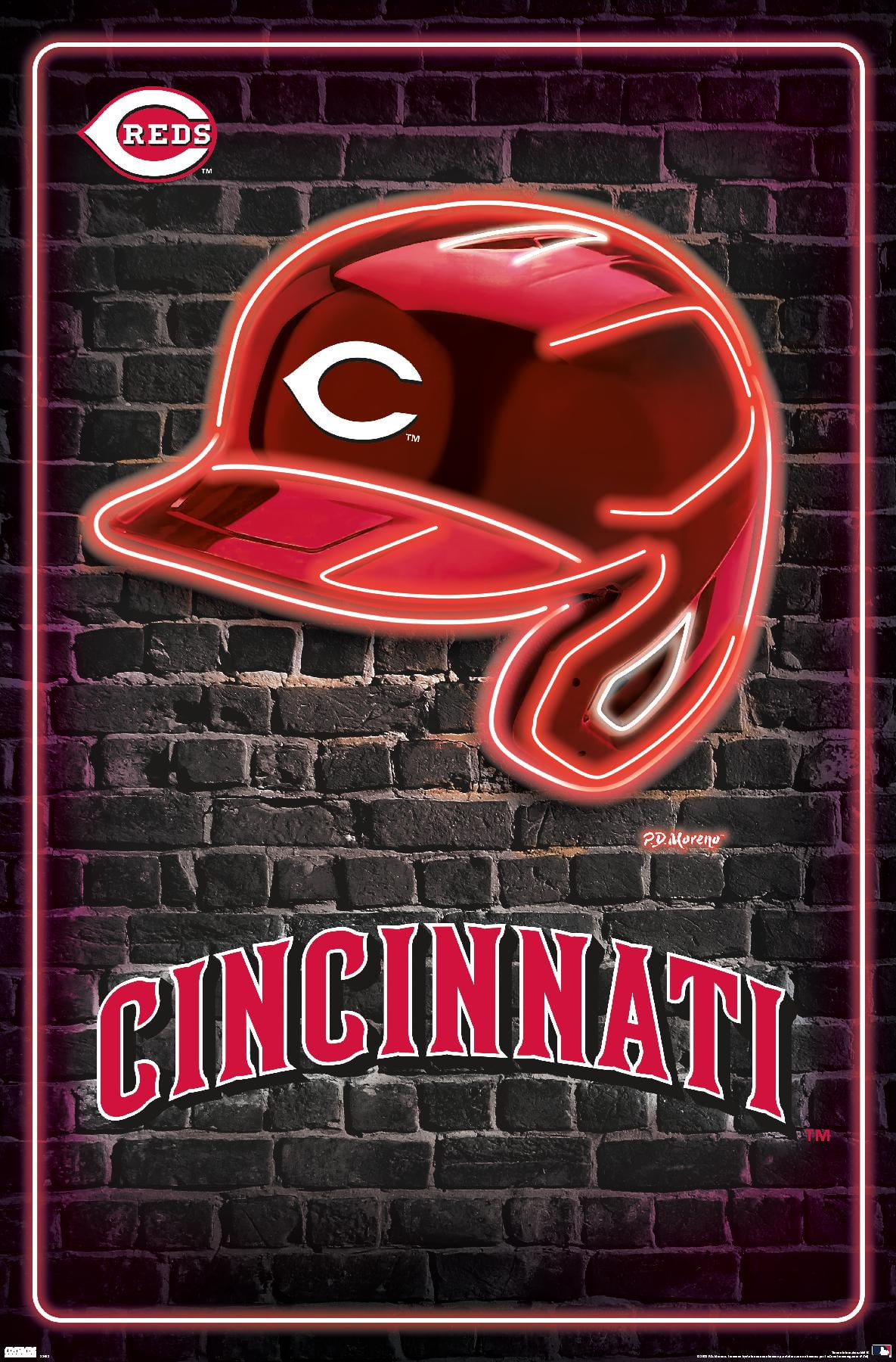 MLB Cincinnati Reds - Neon Helmet 23 Wall Poster, 22.375" x 34 ...
