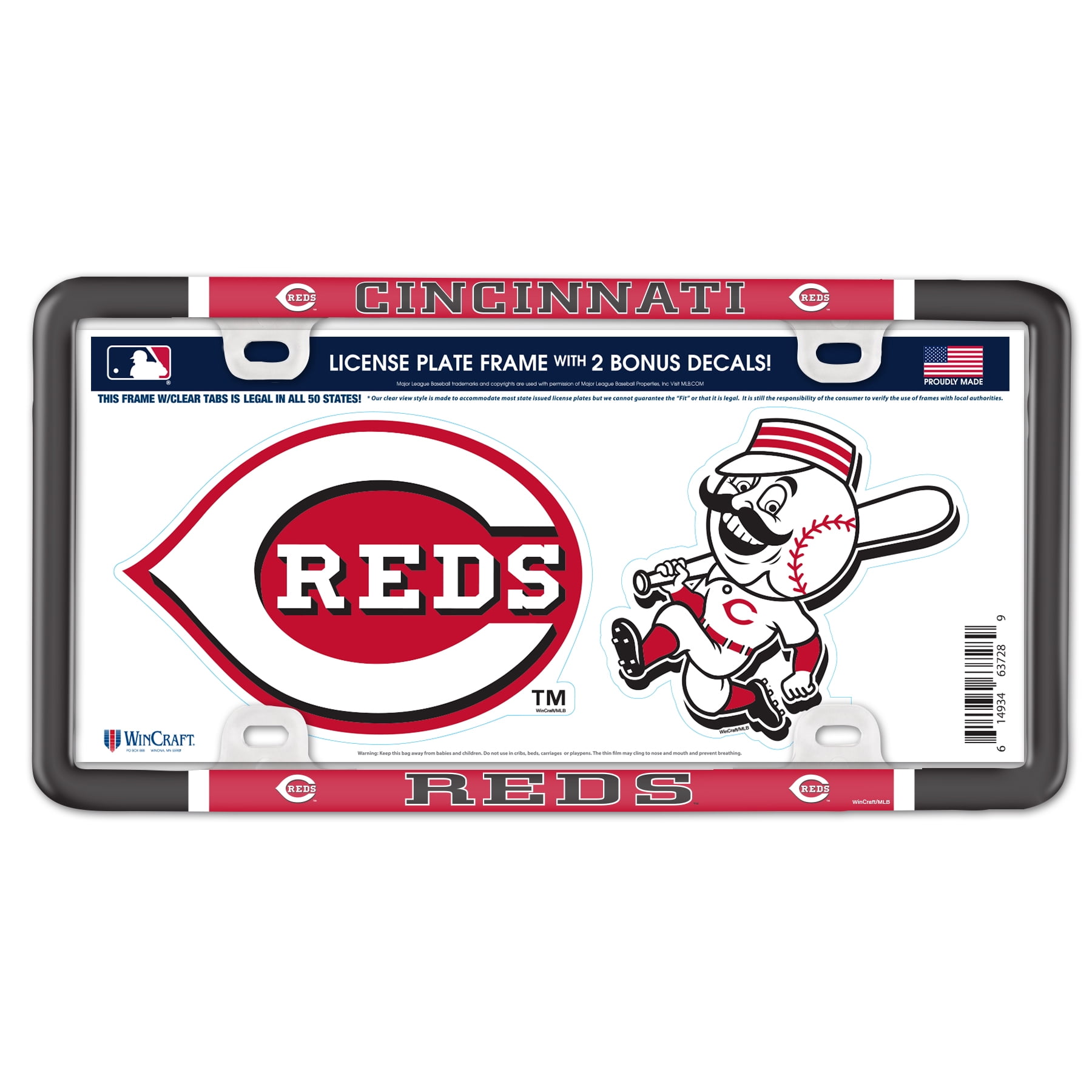 MLB Cincinnati Reds License Plate Frame Officially Licensed - Walmart.com