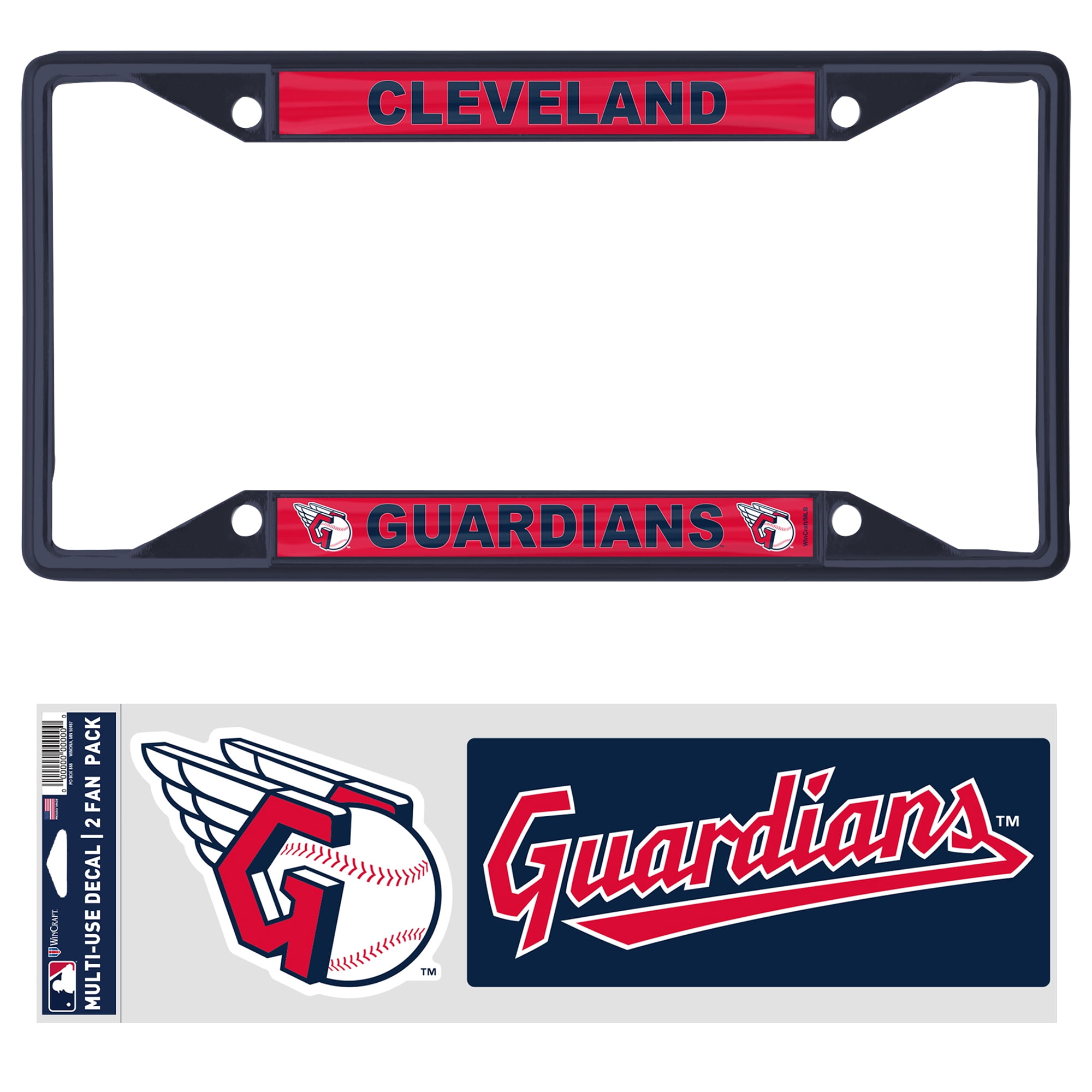 MLB Cleveland Guardians Team Colored Metal License Plate Frame with ...