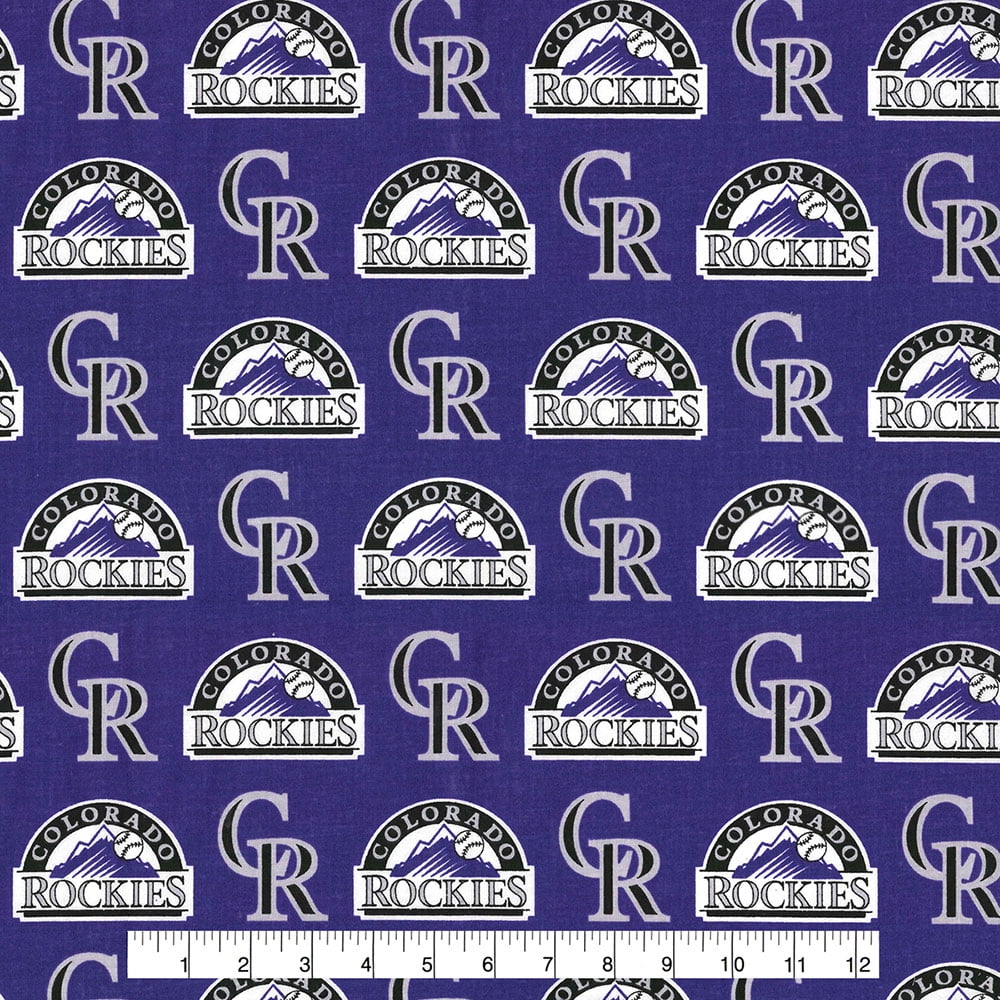 MLB Colorado Rockies 58" 100% Cotton Sports Logo Craft Fabric By the ...