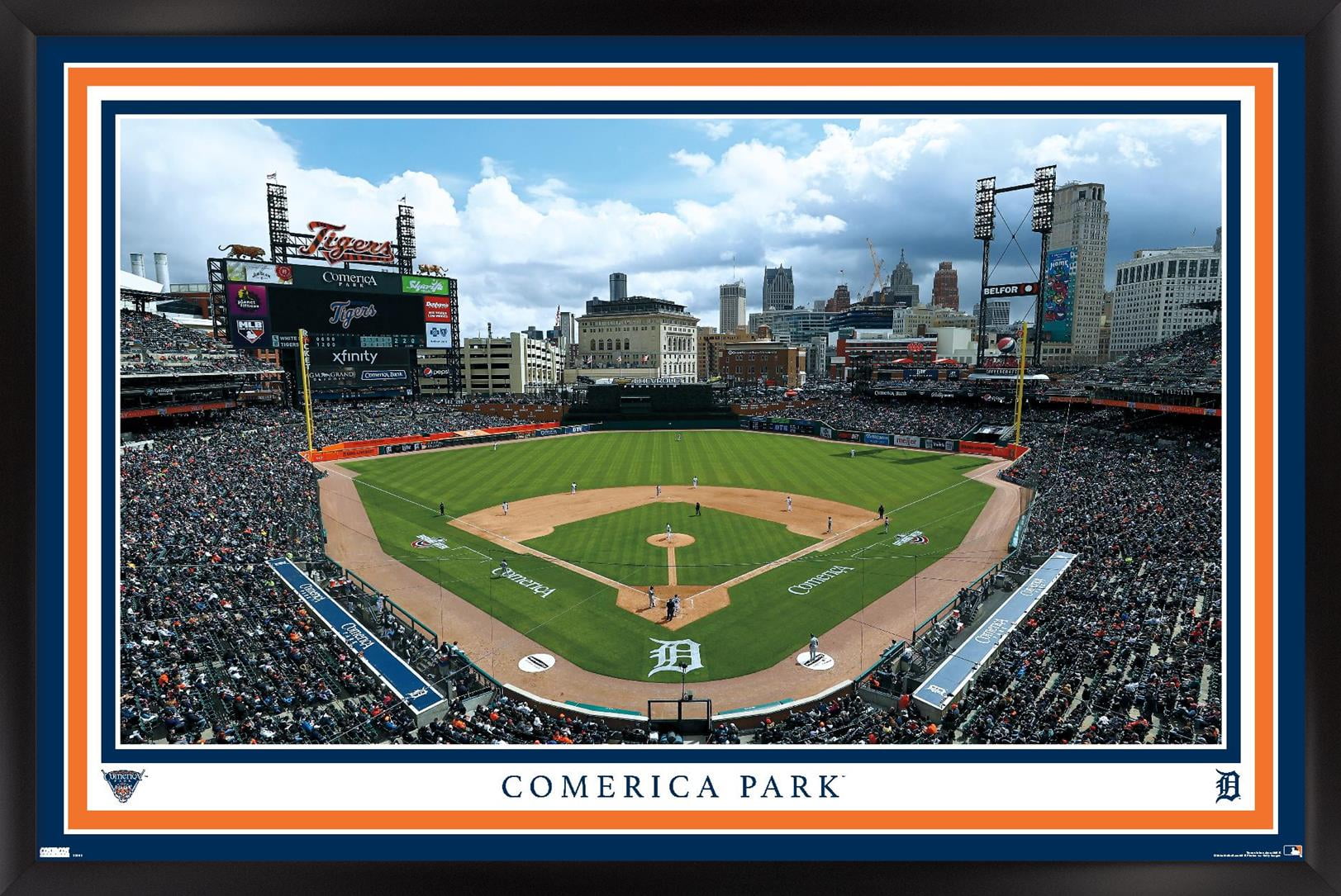 MLB Detroit Tigers - Comerica Park 22 Wall Poster, 22.375" x 34" Framed ...