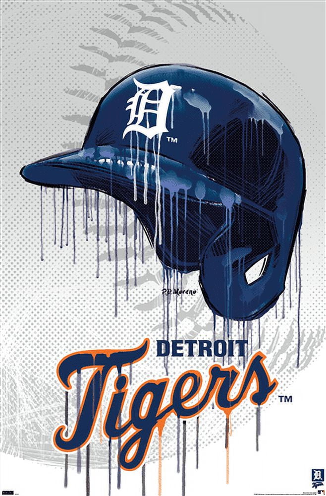 MLB Detroit Tigers - Drip Helmet 22 Wall Poster, 22.375" x 34 ...