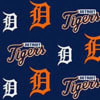 MLB Detroit Tigerss 58" 100% Polyester Fleece Sports Logo Fabric By the ...