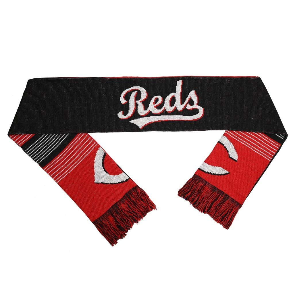 FOCO MLB Licensed CINCINNATI REDS Reversible Stripe Big Logo Scarf ...