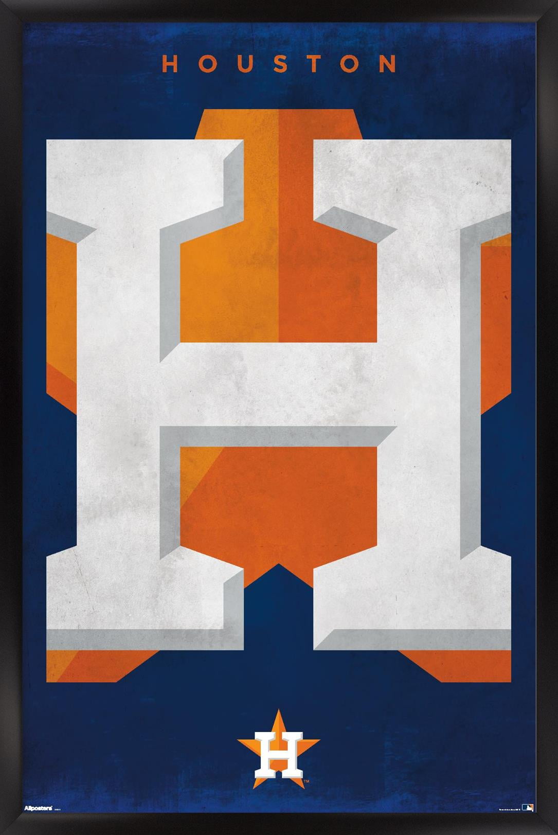 MLB Houston Astros - Logo 25 Wall Poster, 14.725" x 22.375" Framed - Walmart.com