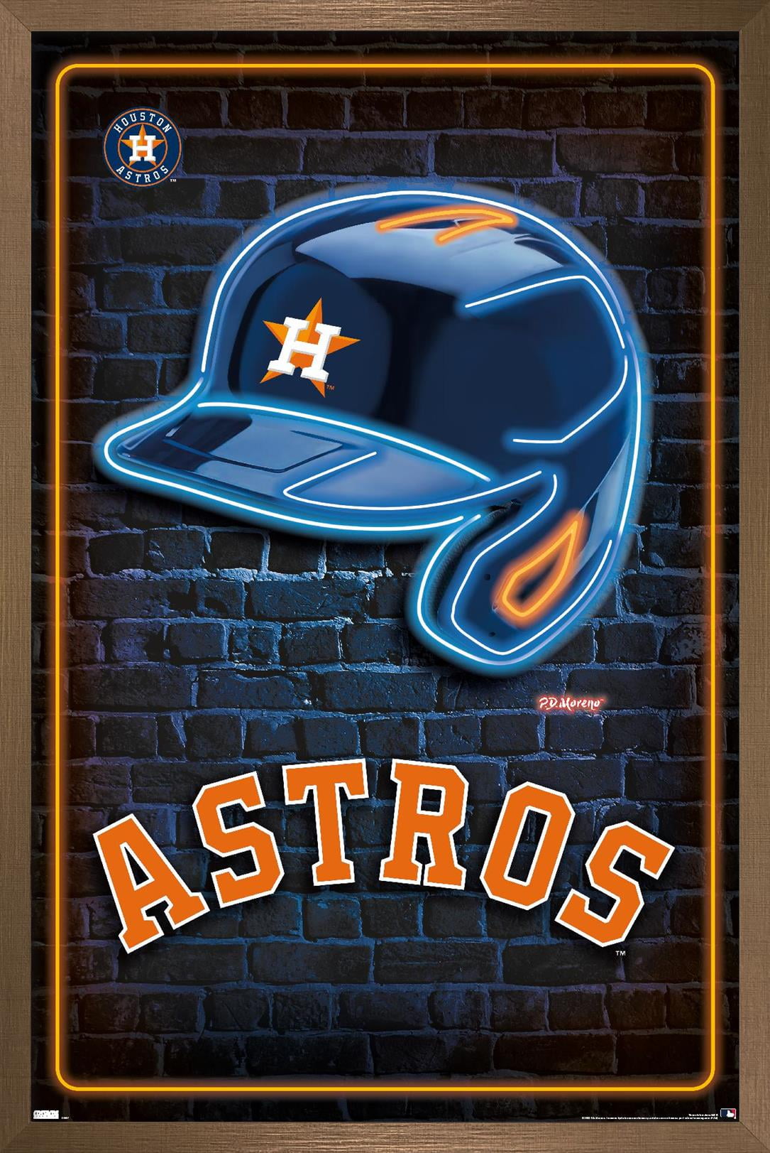 MLB Houston Astros - Neon Helmet 23 Wall Poster, 22.375" x 34" Framed ...