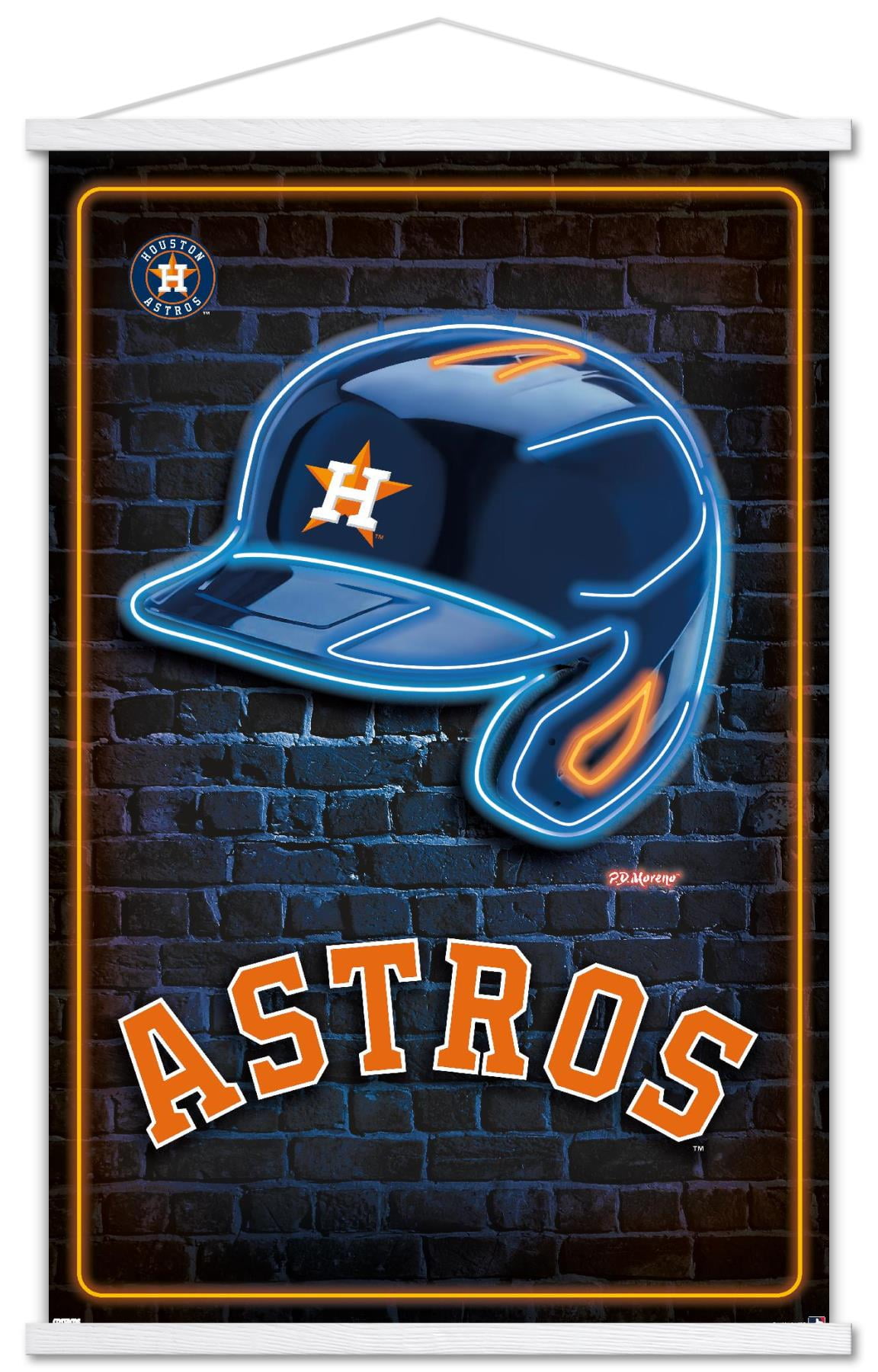 MLB Houston Astros - Neon Helmet 23 Wall Poster with Magnetic Frame, 22 ...
