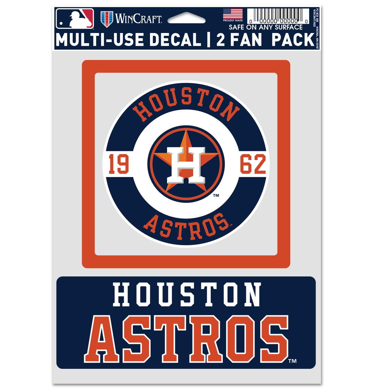 MLB Houston Astros Prime 5" x 7.75" Two Pack Decal - Walmart.com