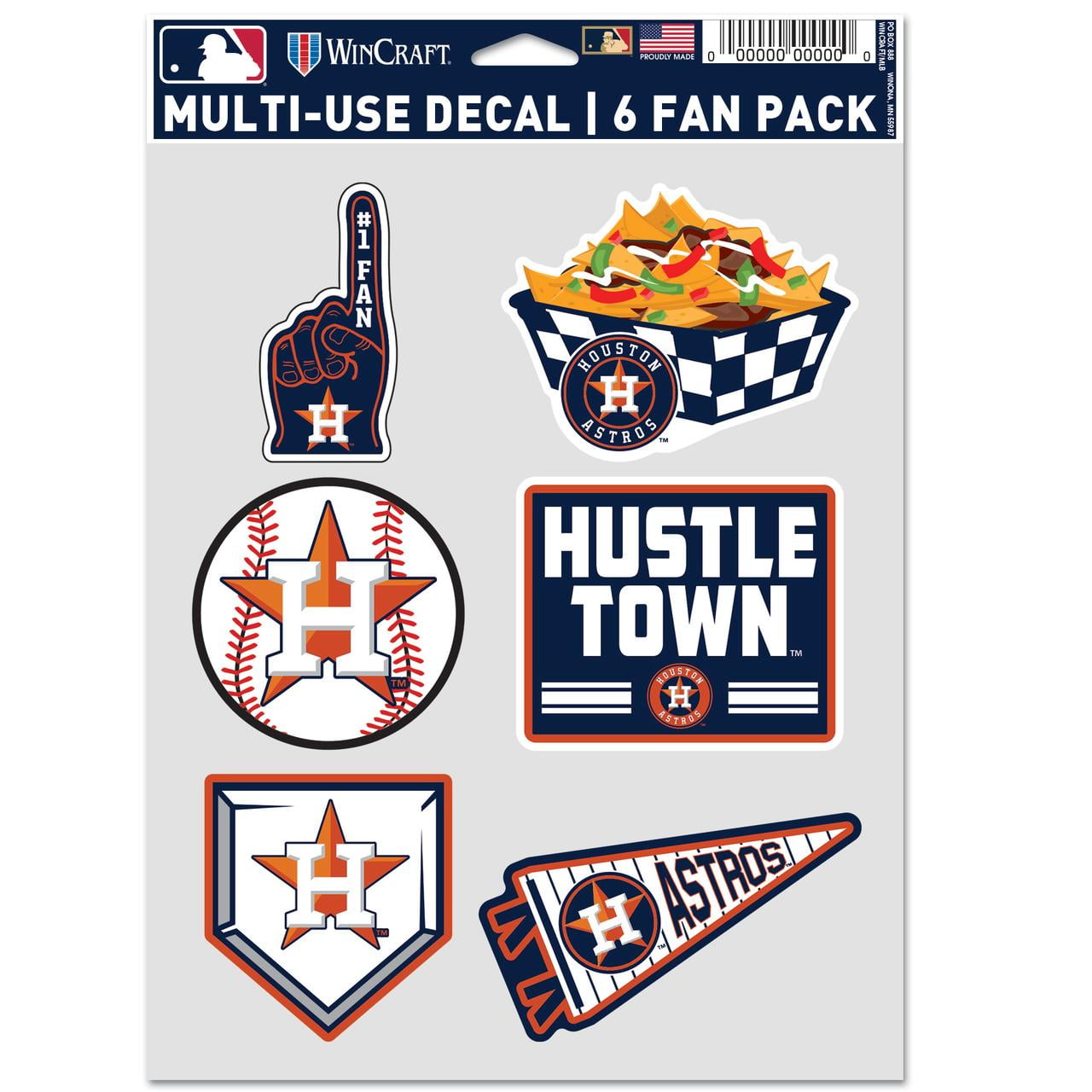 MLB Houston Astros Team 5" x 7.75" Multi Color Vinyl Six Pack Decal ...