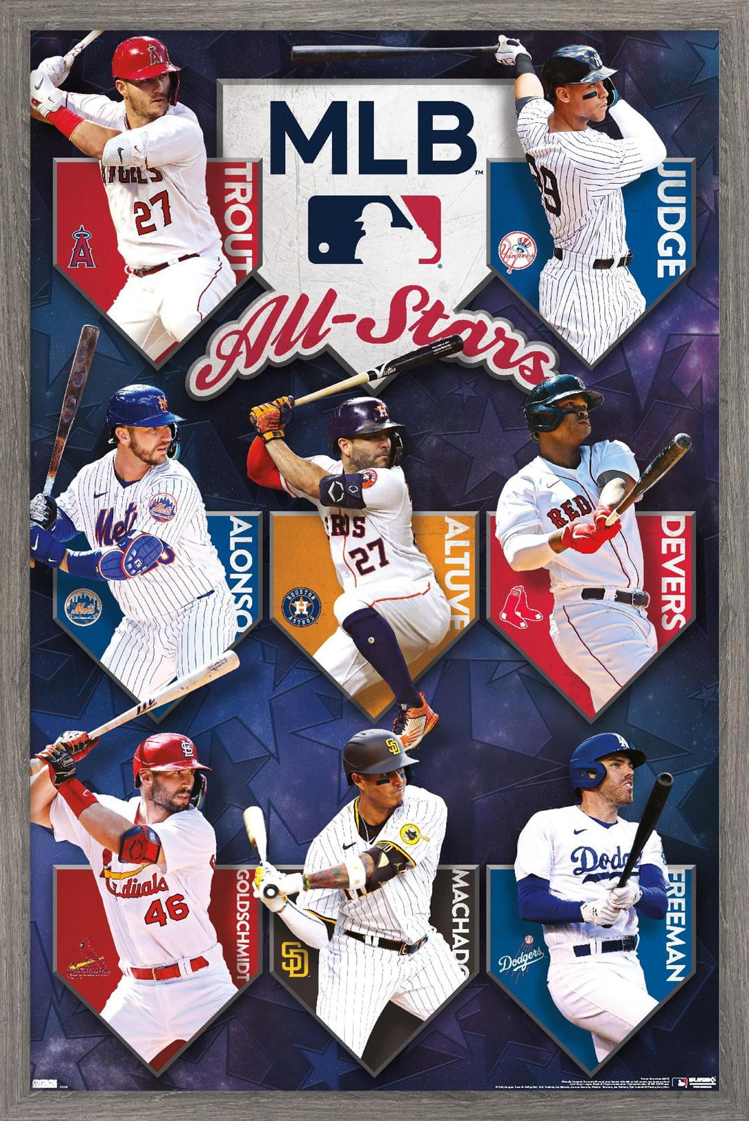 MLB League - All-Stars 23 Wall Poster, 22.375" x 34" Framed - Walmart.com