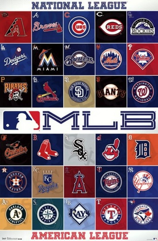MLB - Logos 13 Poster Print (24 x 36) - Walmart.com