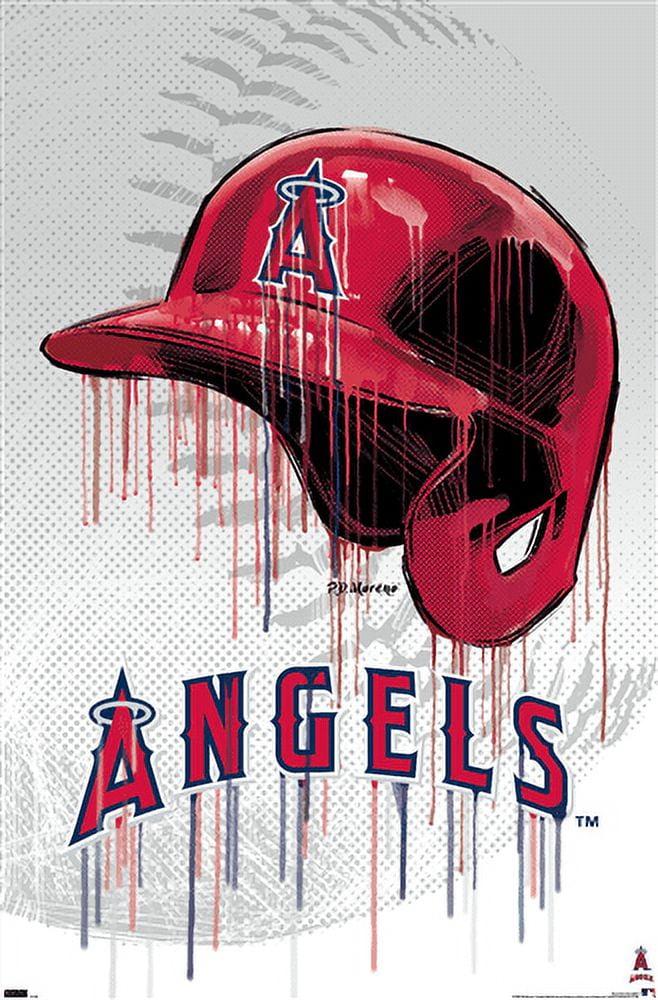 MLB Los Angeles Angels - Drip Helmet 22 Wall Poster, 22.375" x 34 ...