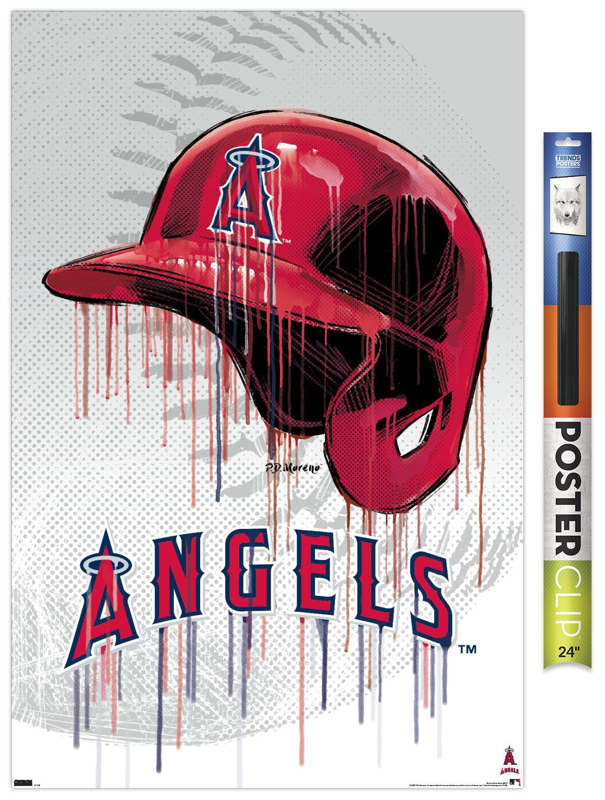 MLB Los Angeles Angels - Drip Helmet 22 Wall Poster, 22.375" x 34 ...