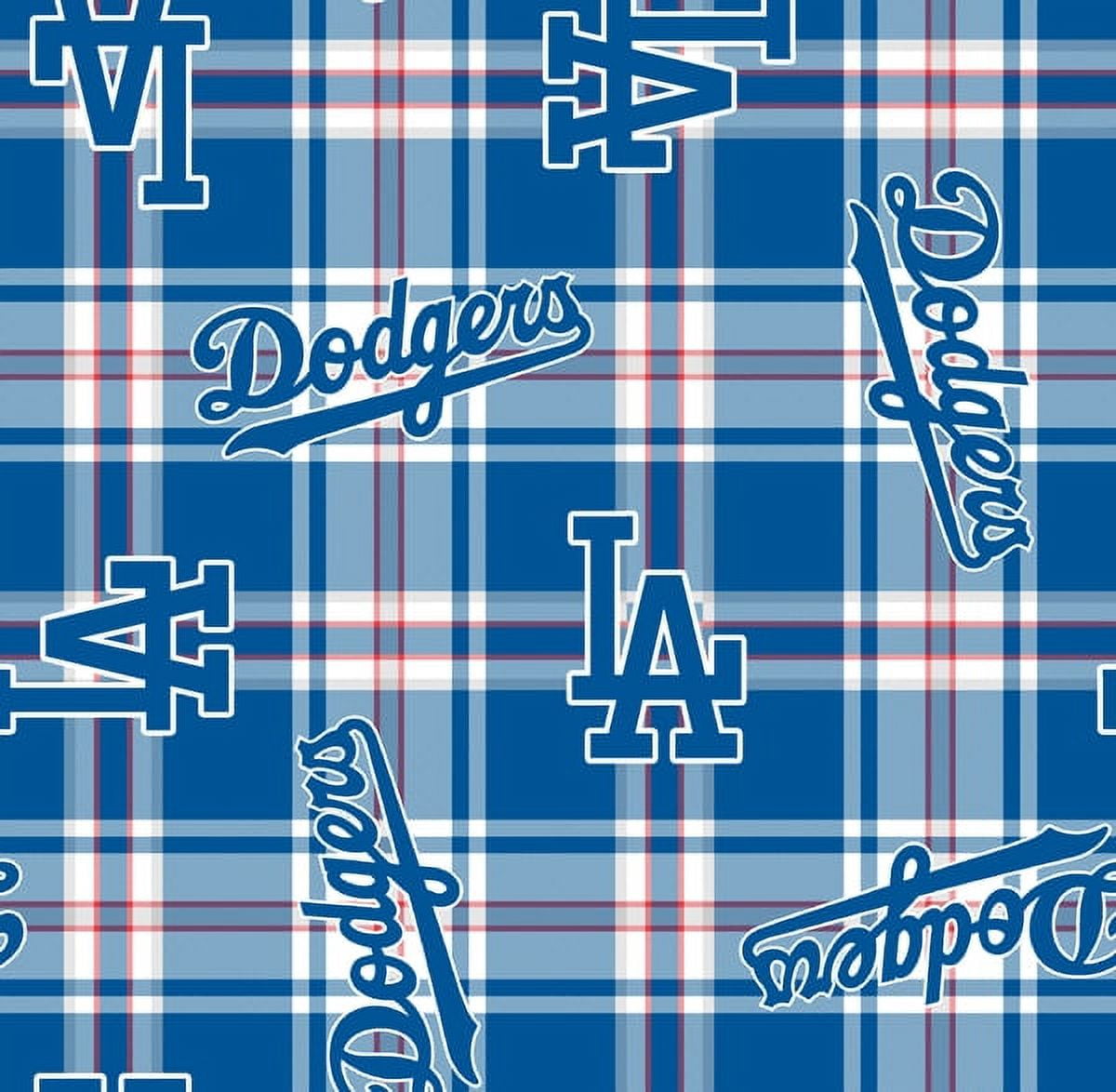 MLB Los Angeles Dodgers 58" 100% Polyester Fleece Sports Logo Fabric By ...
