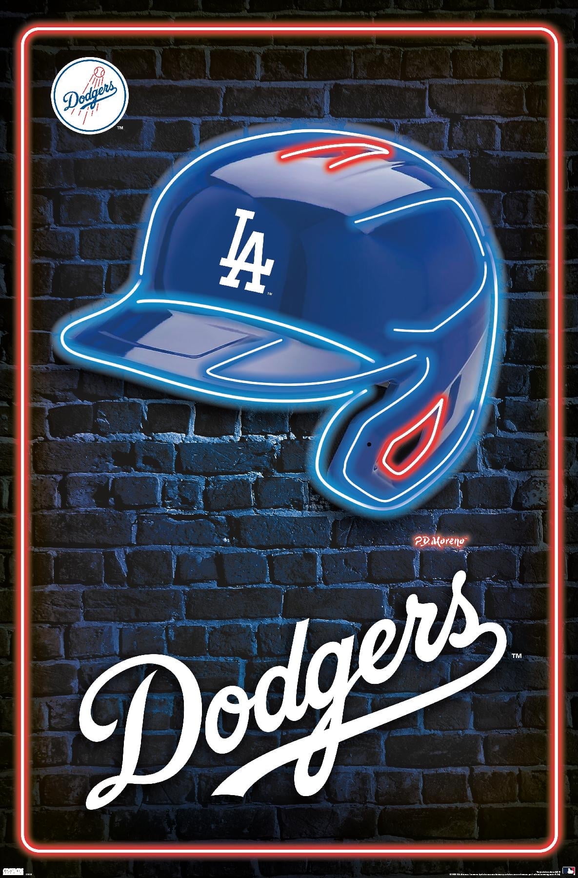 MLB Los Angeles Dodgers - Neon Helmet 23 Wall Poster, 22.375" x 34 ...