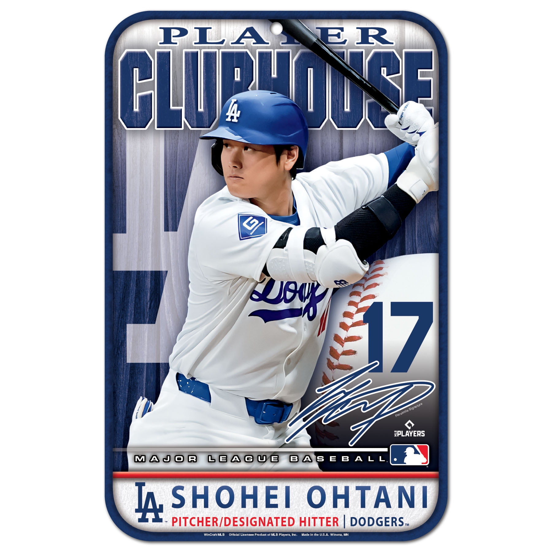 MLB Los Angeles Dodgers Shohei Ohtani 11" x 17" Styrene Sign - Walmart.com