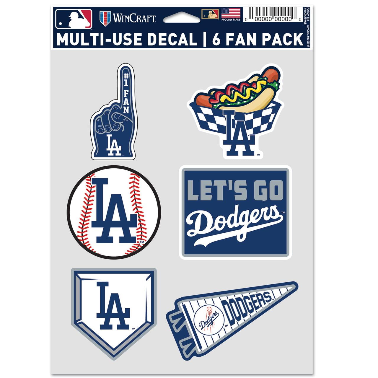MLB Los Angeles Dodgers Team 5" x 7.75" Multi Color Vinyl Six Pack ...