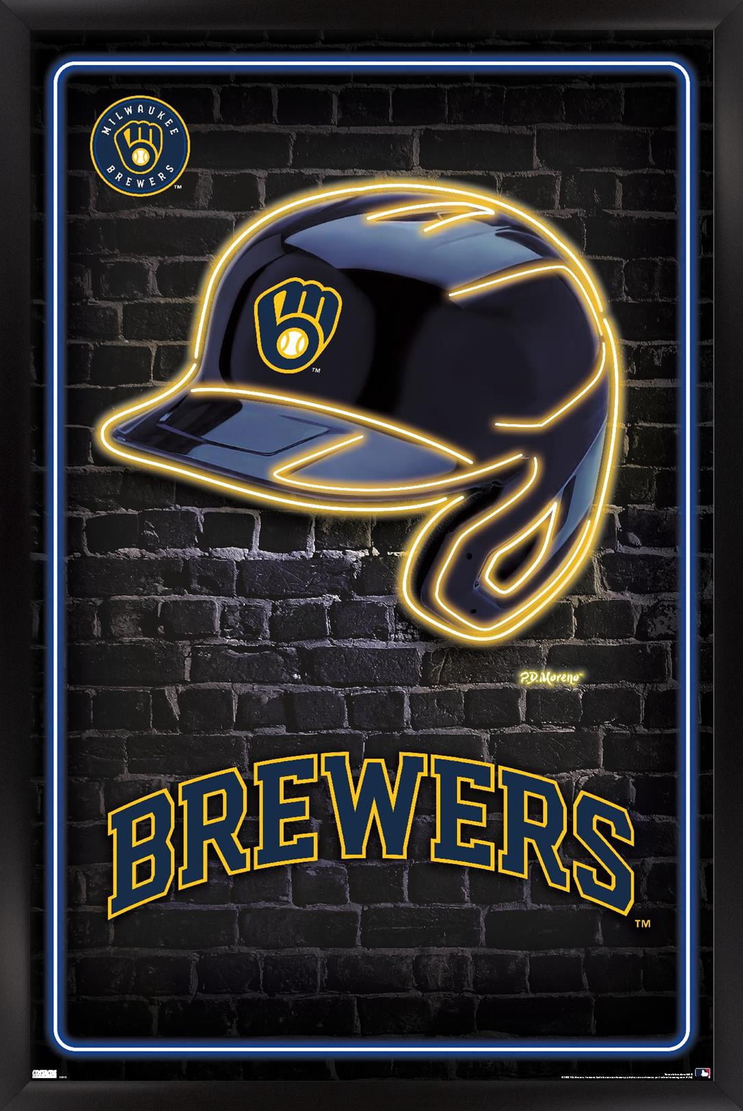 MLB Milwaukee Brewers - Neon Helmet 23 Wall Poster, 22.375" x 34 ...