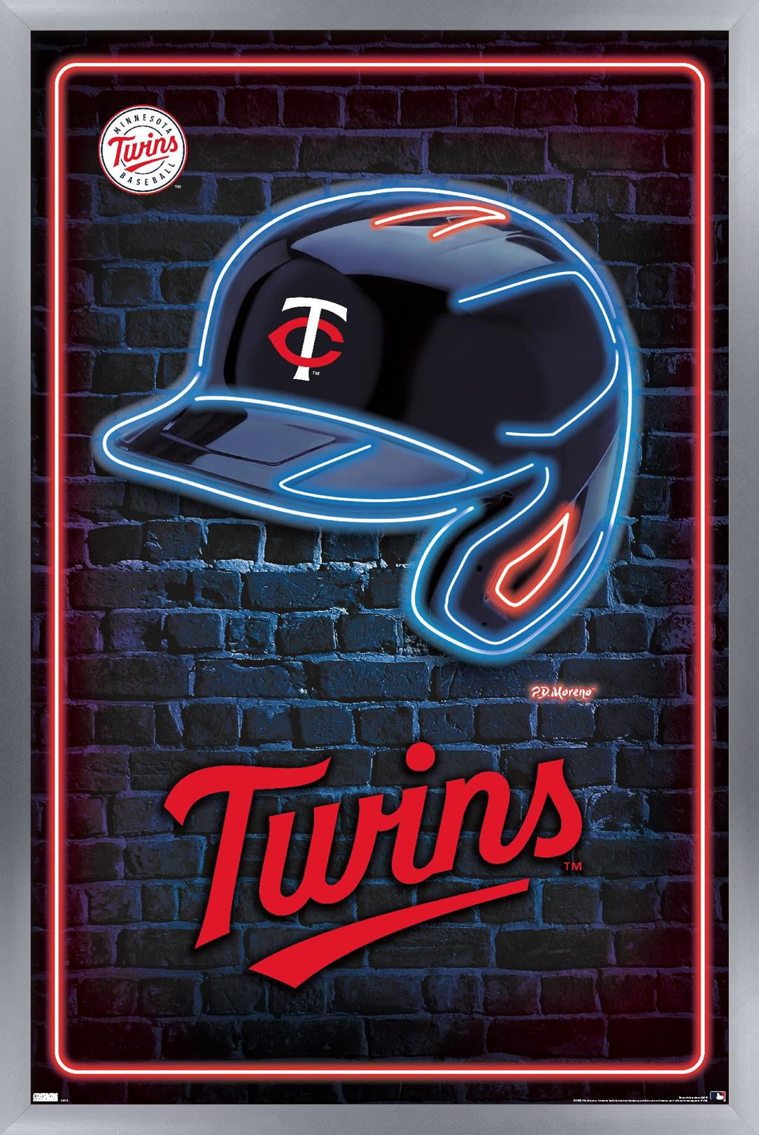MLB Minnesota Twins - Neon Helmet 23 Wall Poster, 14.725" x 22.375 ...