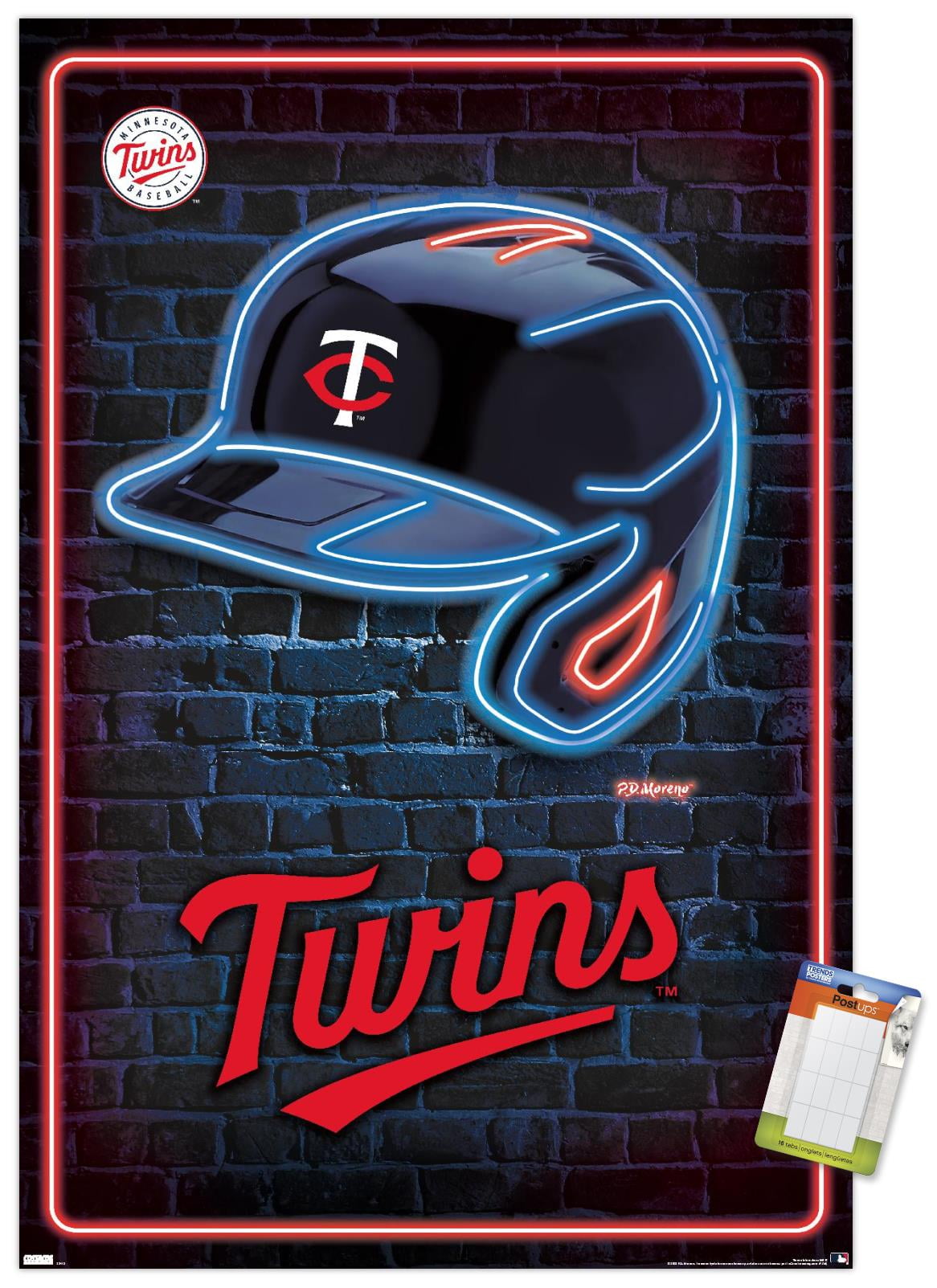 MLB Minnesota Twins - Neon Helmet 23 Wall Poster, 14.725" x 22.375 ...