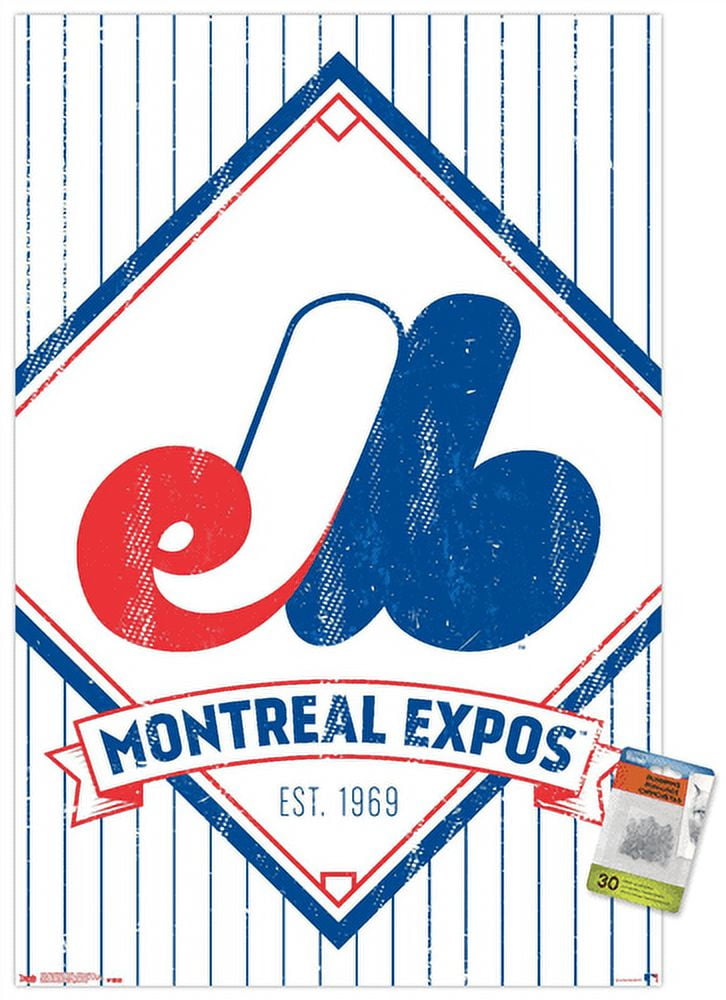 MLB Montreal Expos - Retro Logo 19 Wall Poster with Pushpins, 22.375" x ...