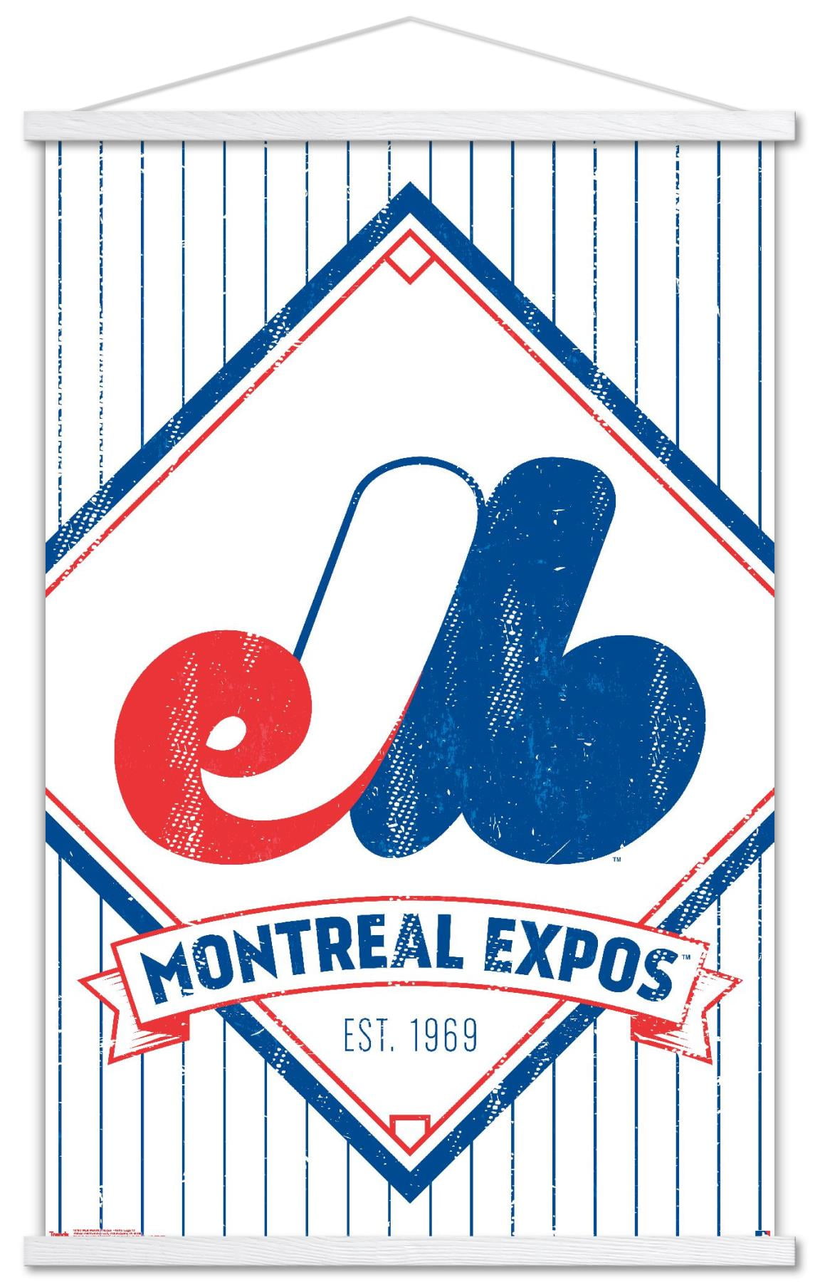 MLB Montreal Expos - Retro Logo 19 Wall Poster with Wooden Magnetic ...