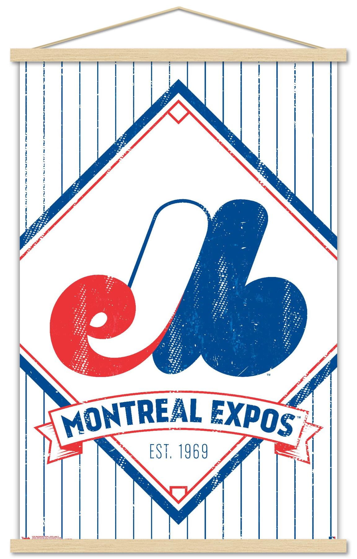 MLB Montreal Expos - Retro Logo 19 Wall Poster with Wooden Magnetic ...