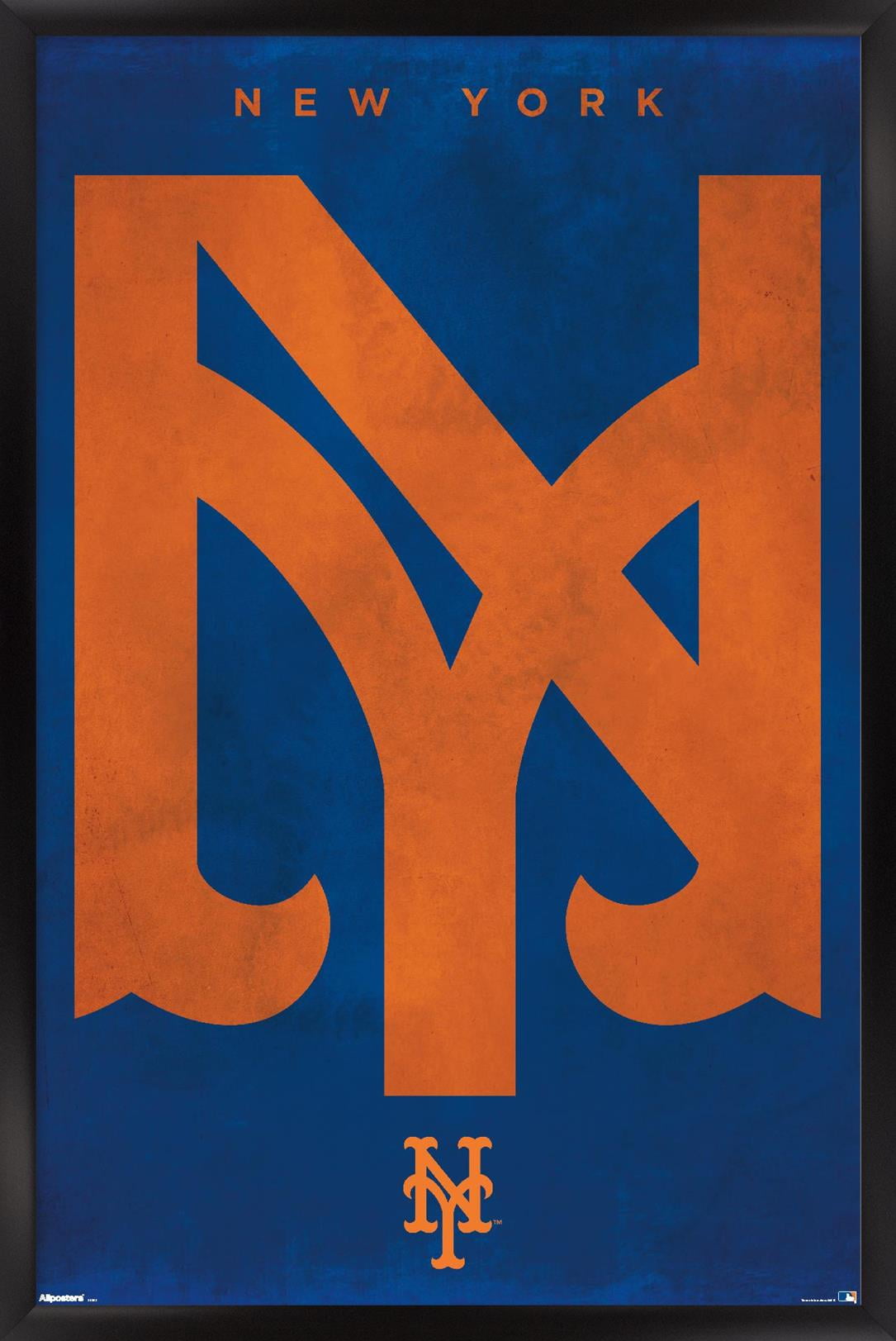 MLB New York Mets - Logo 25 Wall Poster, 14.725" x 22.375" Framed ...