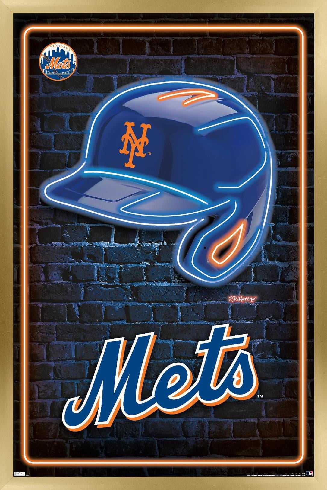 MLB New York Mets - Neon Helmet 23 Wall Poster, 14.725" x 22.375 ...