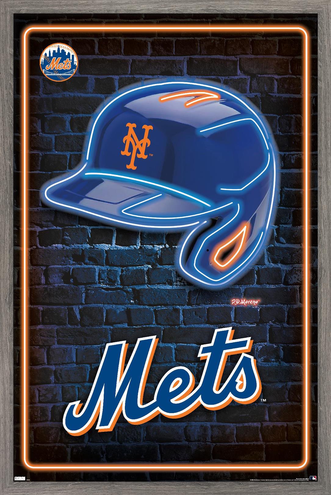 MLB New York Mets - Neon Helmet 23 Wall Poster, 14.725" x 22.375 ...