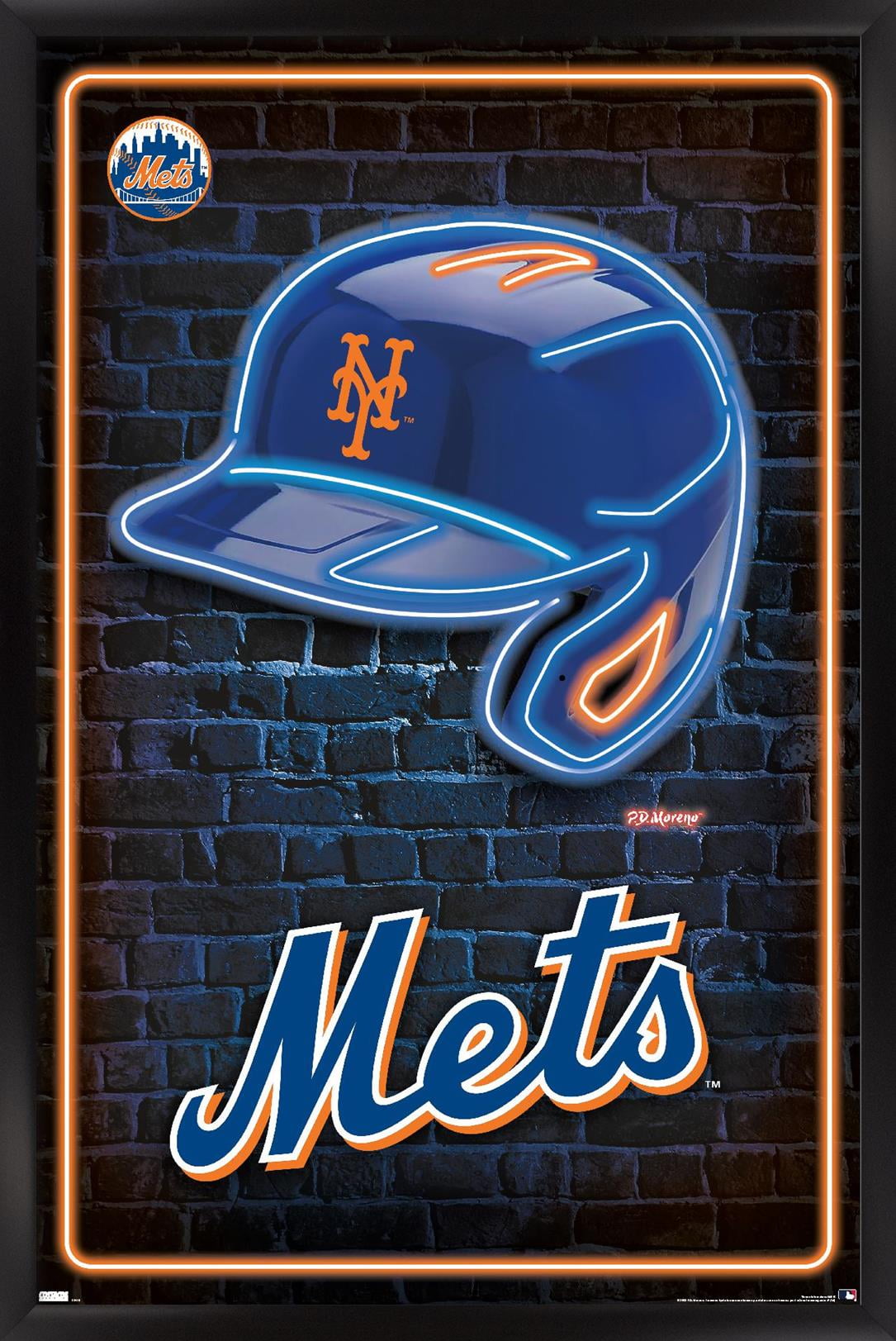 MLB New York Mets - Neon Helmet 23 Wall Poster, 14.725" x 22.375 ...