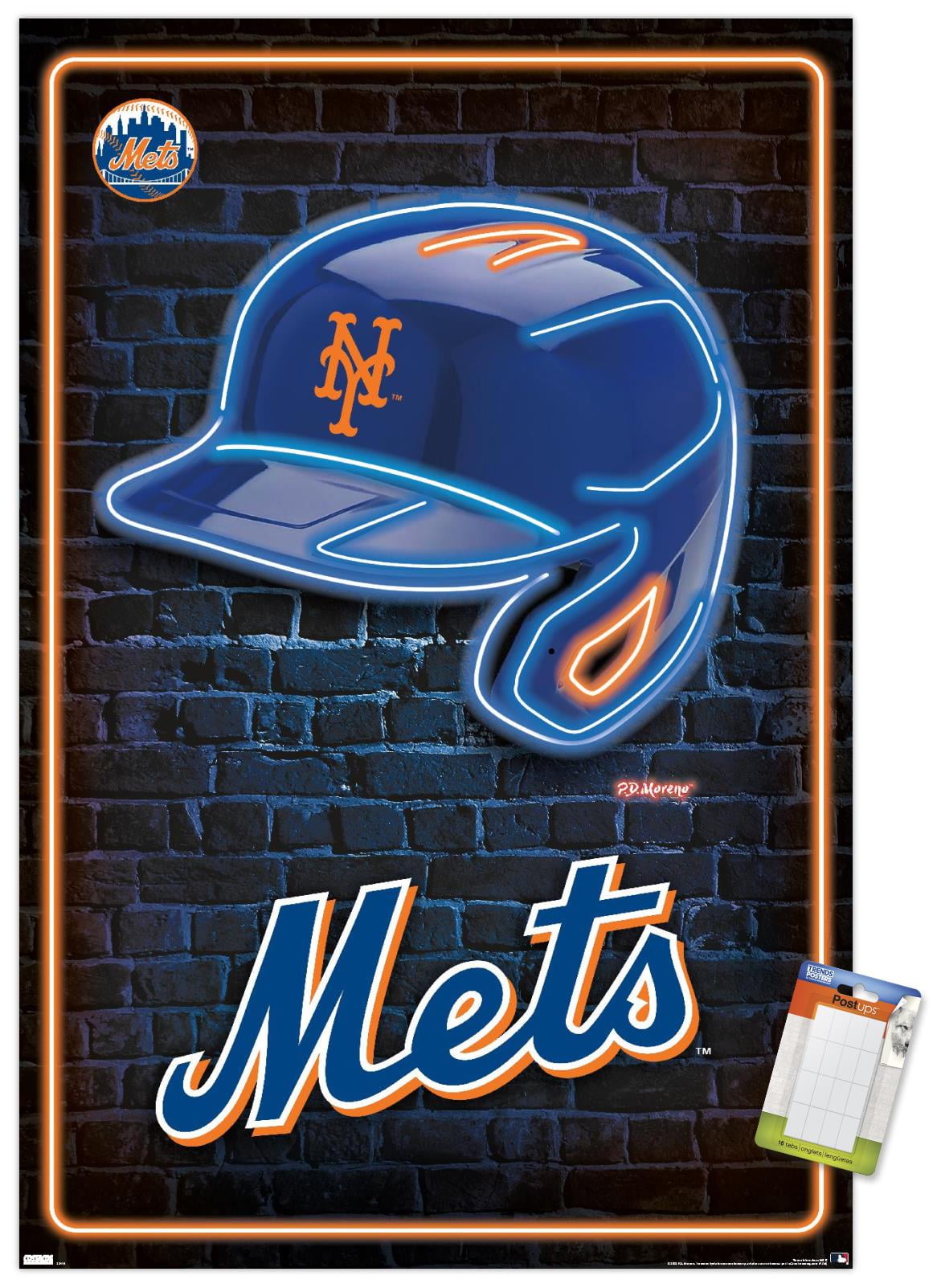 MLB New York Mets - Neon Helmet 23 Wall Poster, 14.725" x 22.375 ...