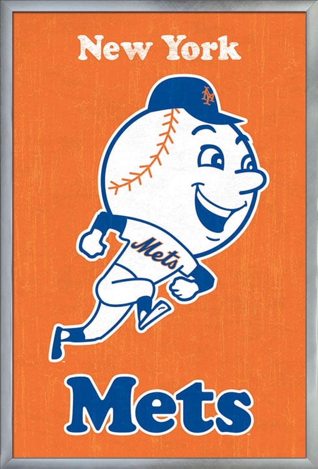 MLB New York Mets - Retro Logo 11 Wall Poster, 22.375" x 34", Framed ...